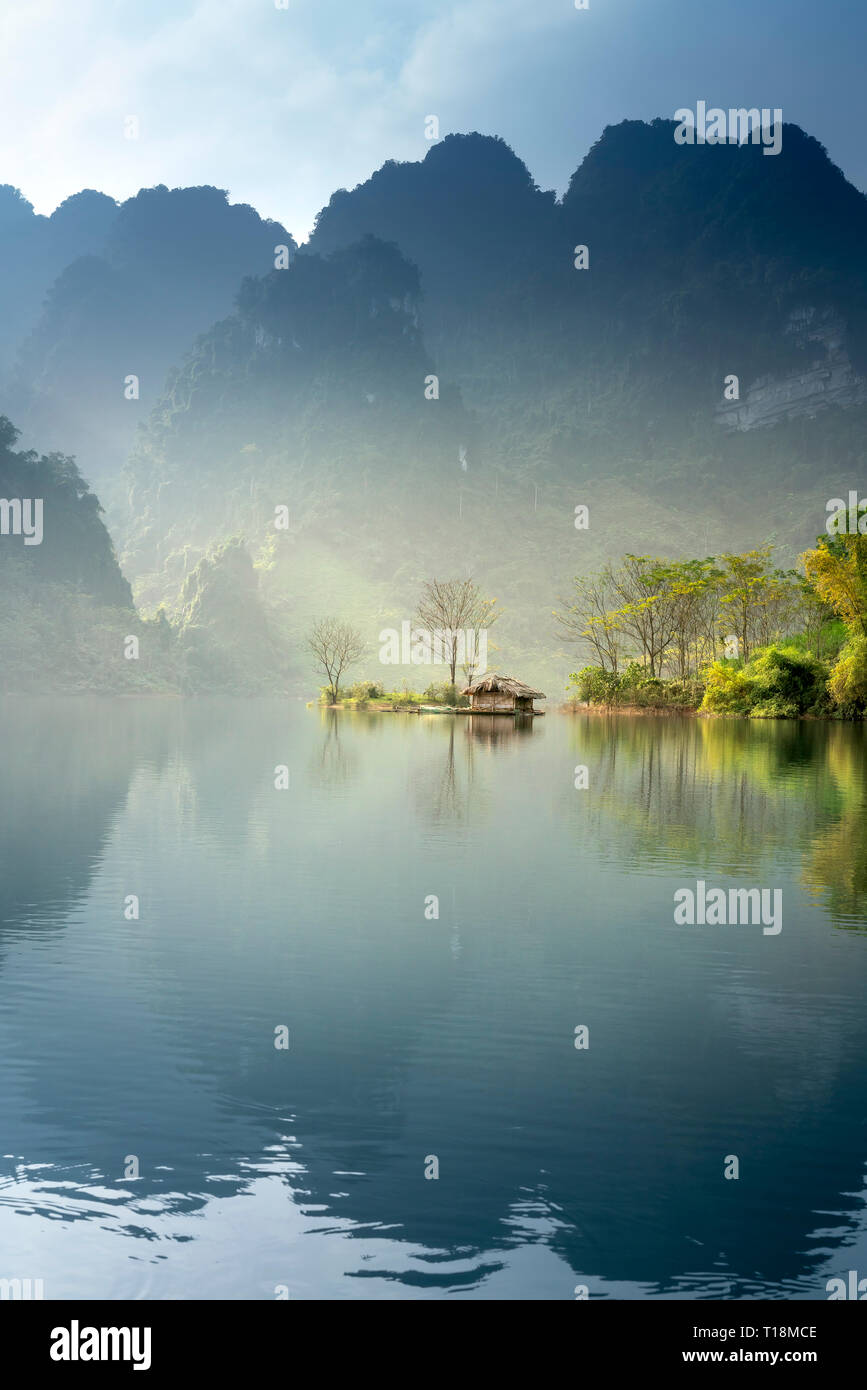 Fantastic clouds and sunset sky. Peaceful time. Colorful sky reflecting ...