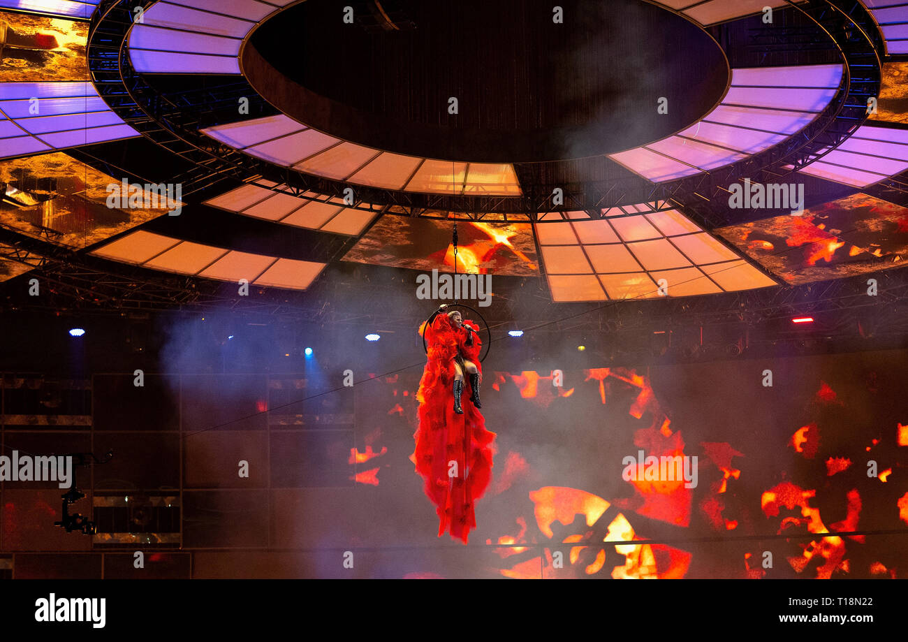 Pink performs on stage at Brits Live Show 2019 at the 02 Arena in ...