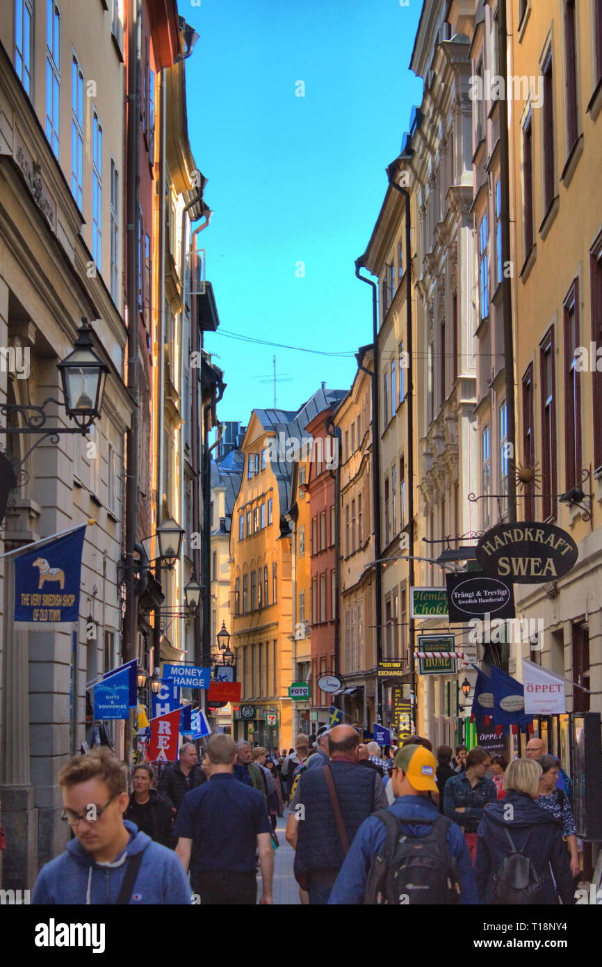 Shopping street of gamla stan hi-res stock photography and images - Alamy