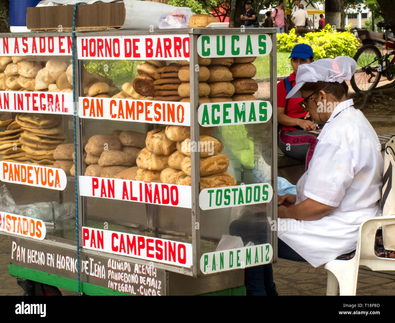 CALI, COLOMBIA - FEBRUARY, 2019: Female street vendor of different ...