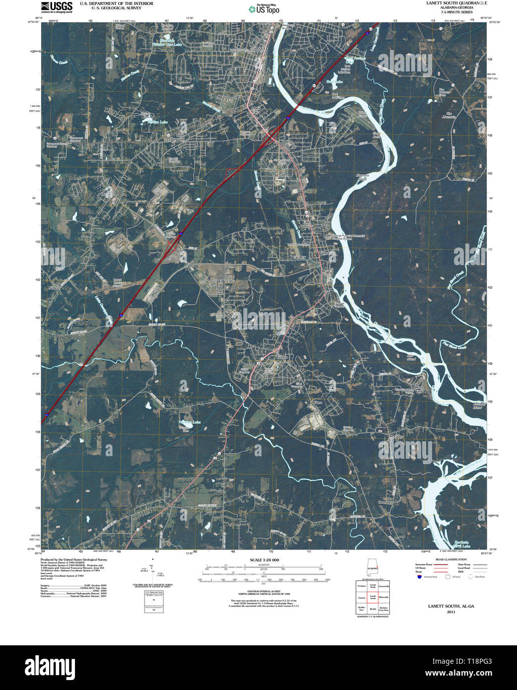 Map of lanett hi-res stock photography and images - Alamy