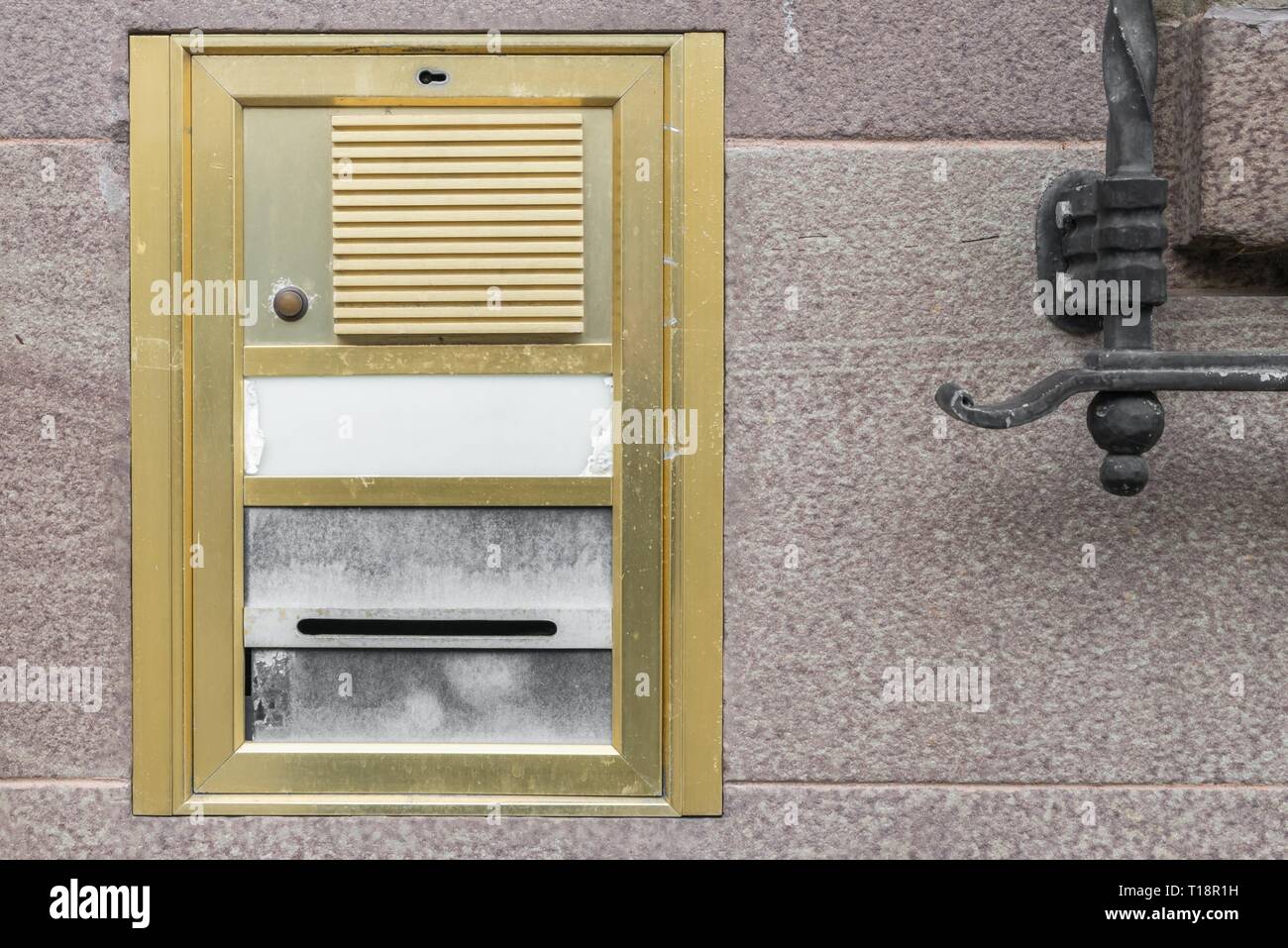 Old vintage door bell with intercom, Germany Stock Photo - Alamy