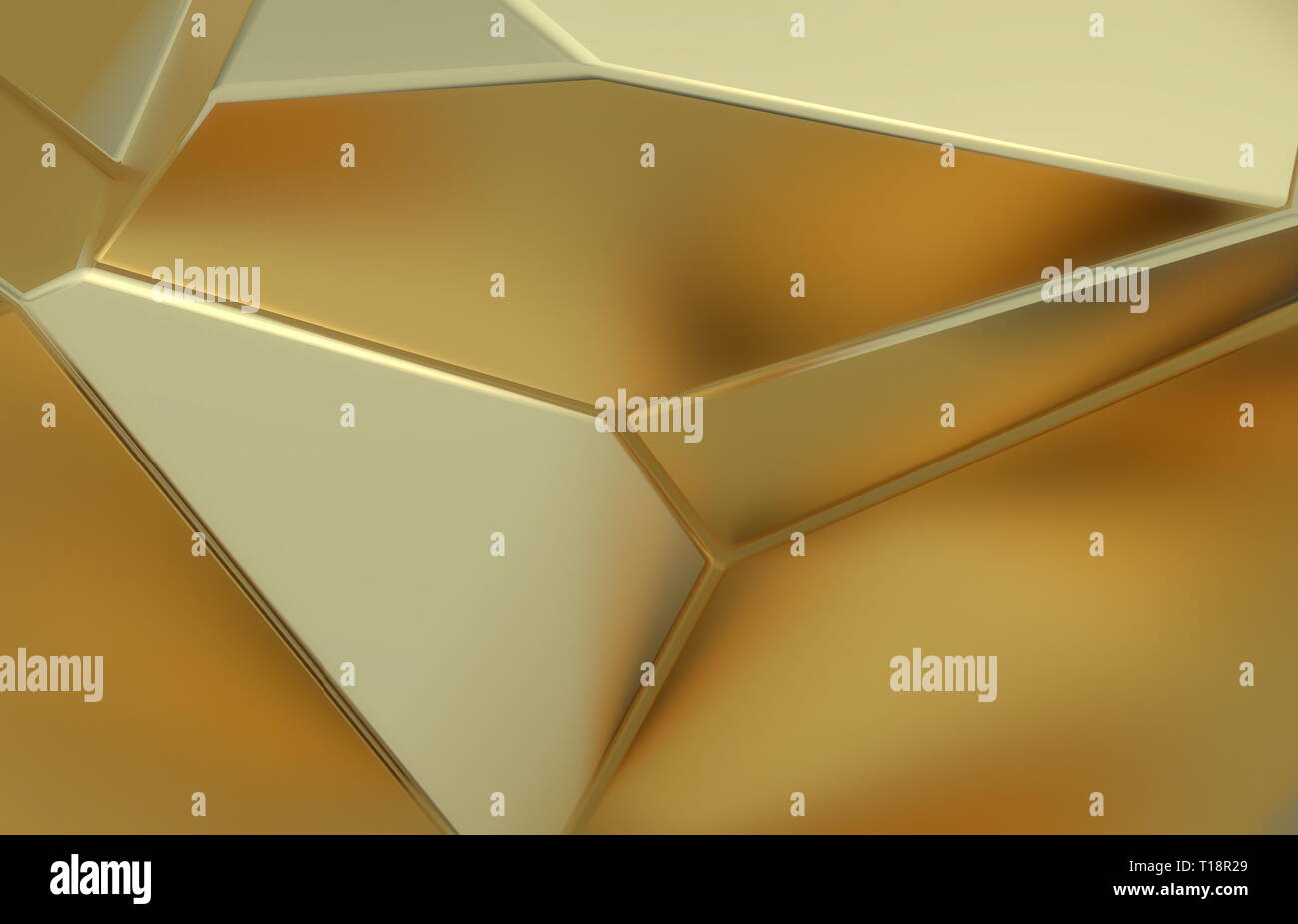 3d render, golden modern shattered wall texture, random clusters ...