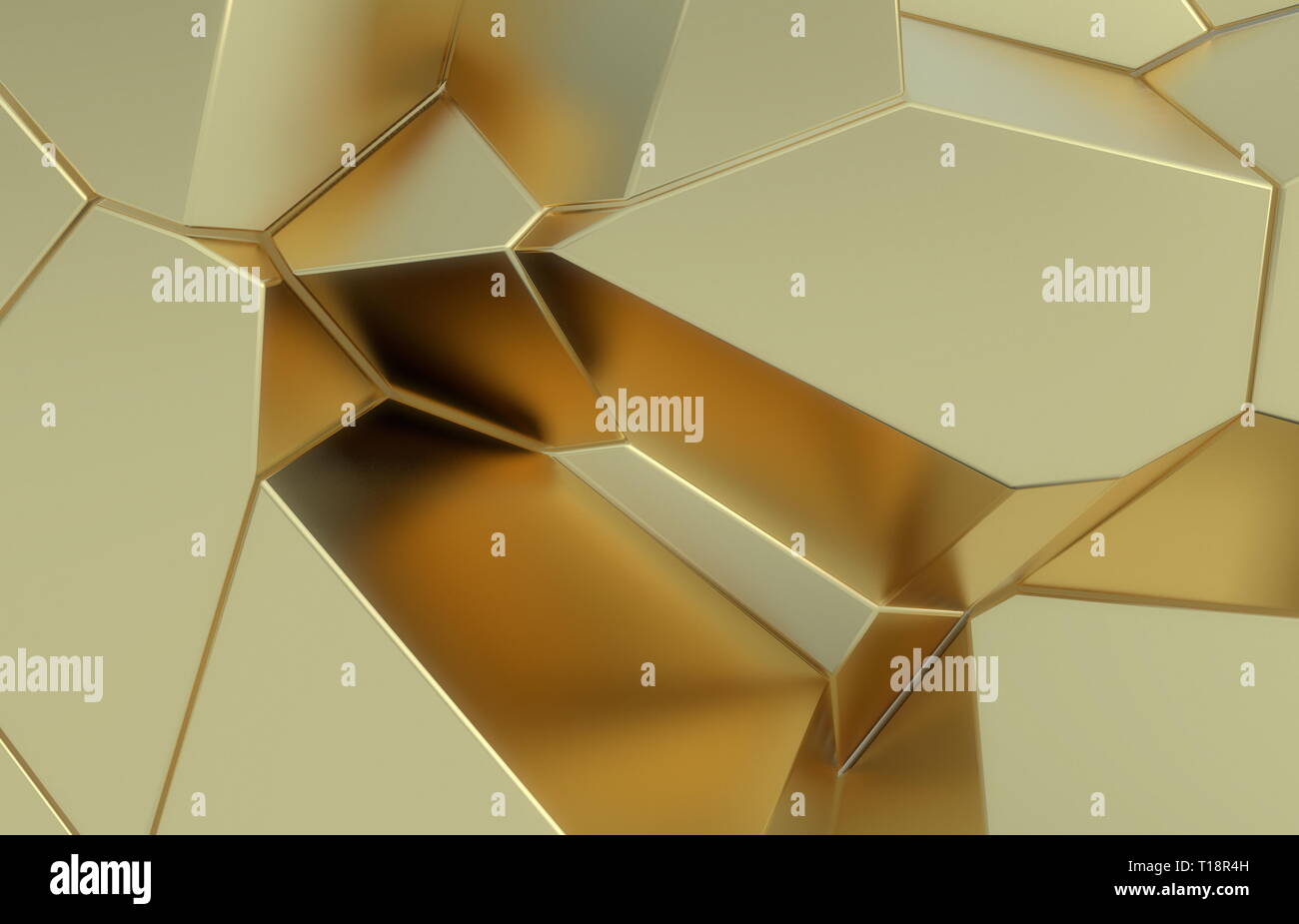 3d render, golden modern shattered wall texture, random clusters ...