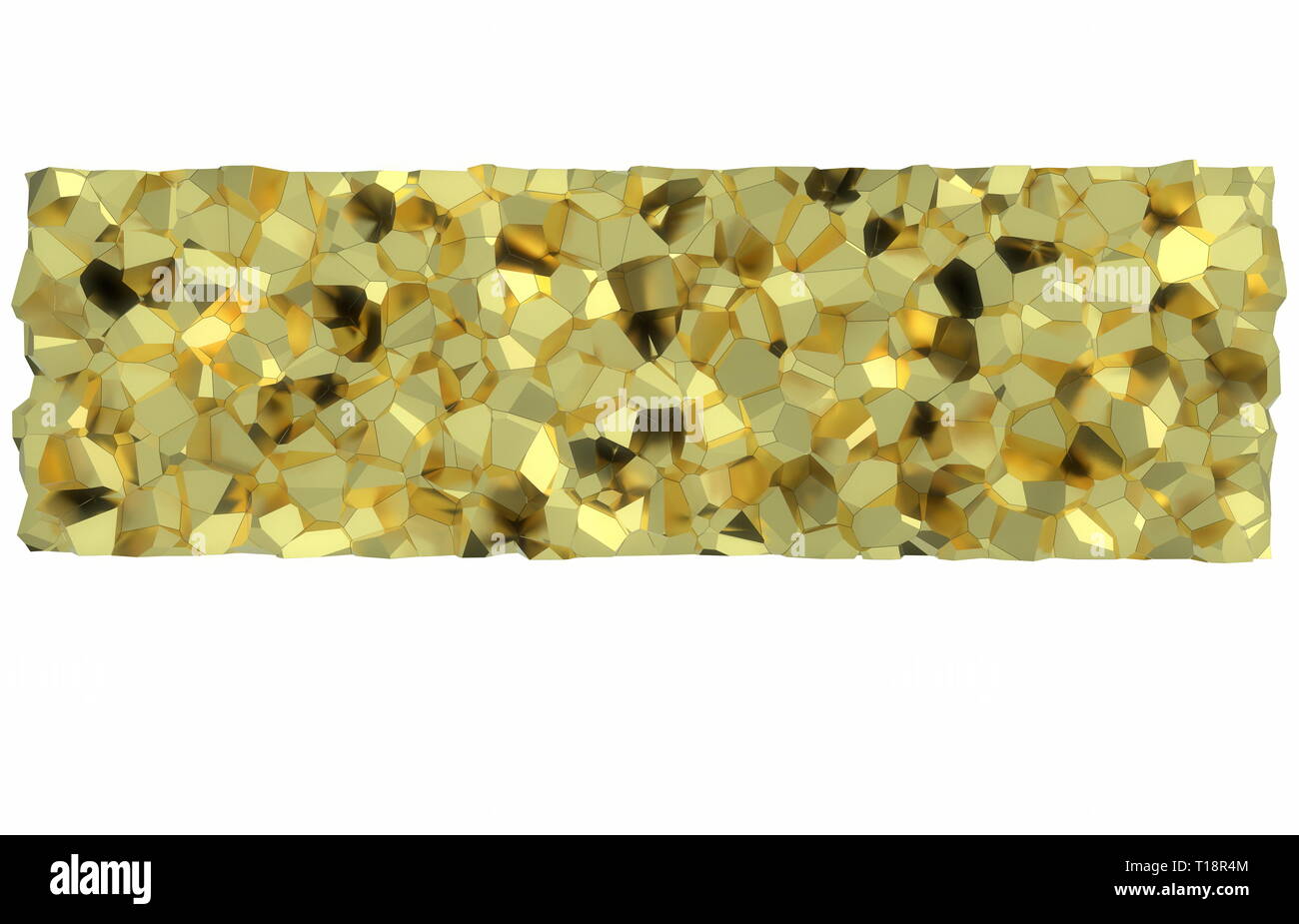 3d render, golden modern shattered wall texture, random clusters ...