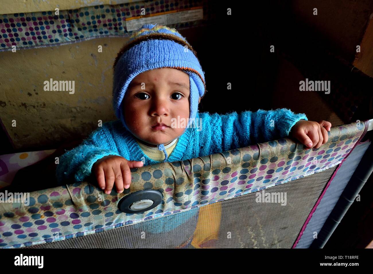 Baby boy in CHACAS - . Department of Ancash.PERU Stock Photo - Alamy