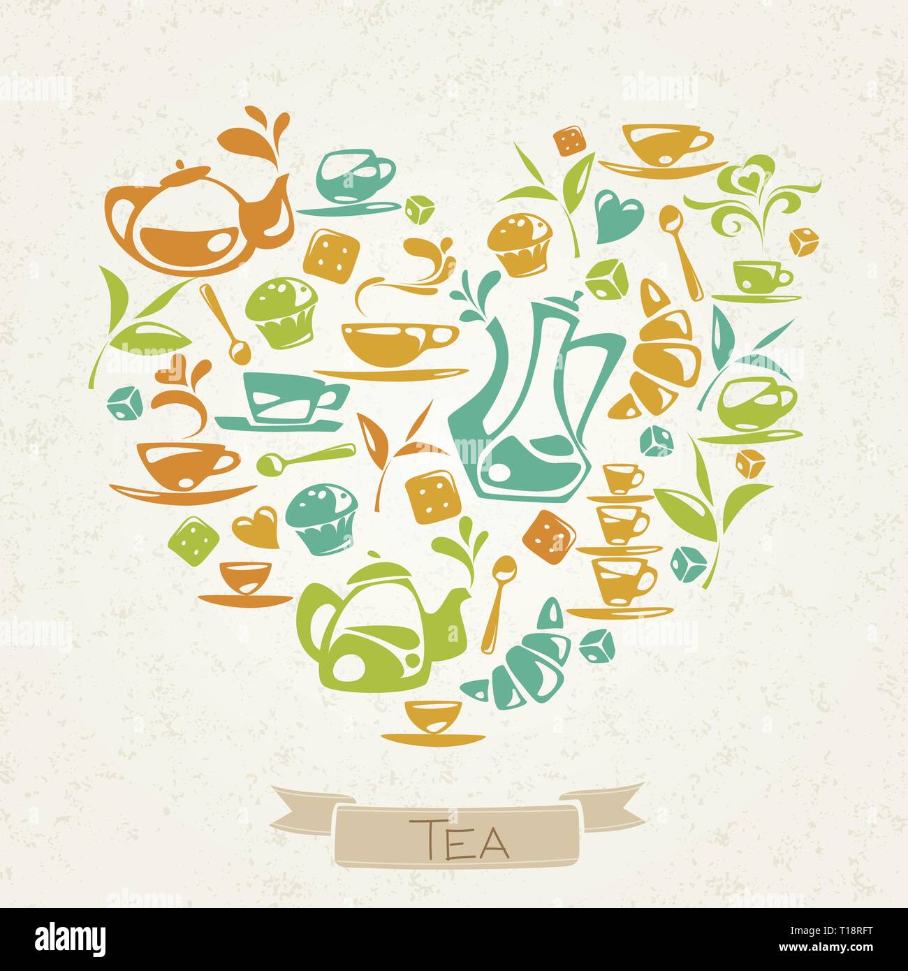 Vector I love tea design with nature tea elements Stock Vector Image ...