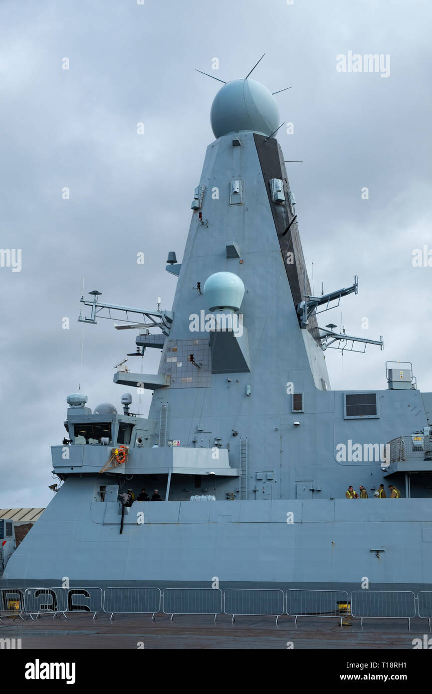 24 March, 2109, Glasgow, Scotland, UK. HMS Defender Type 45 Destroyer ...