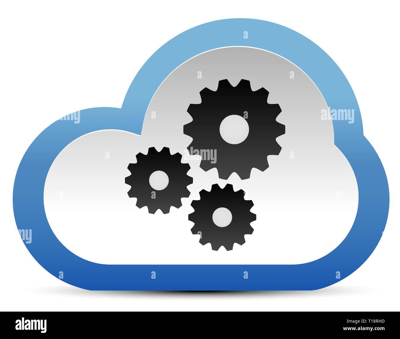 Gear, cogwheel composition in cloud. Maintance, development. Cloud ...