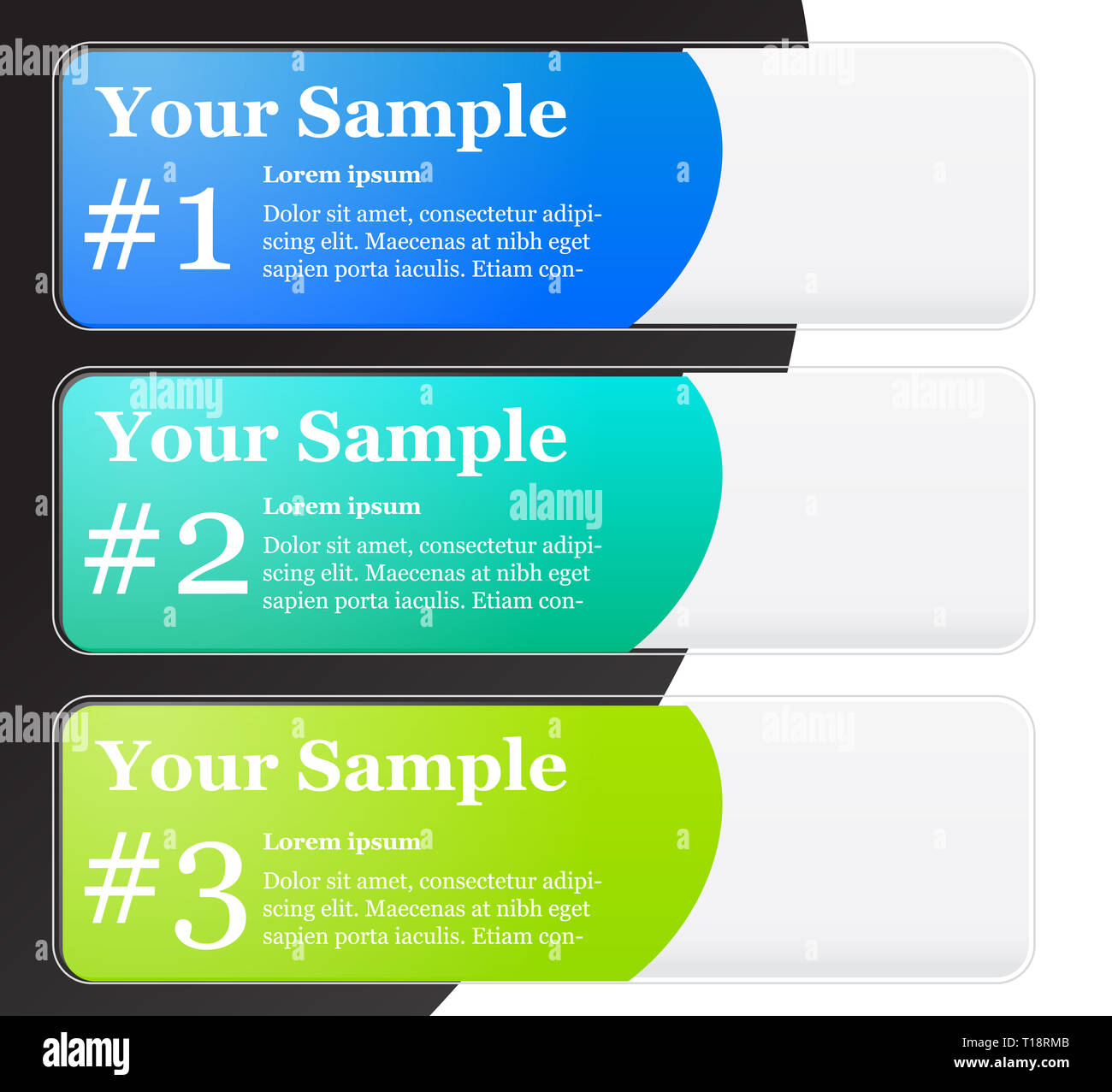 1-2-3 Numbered Banner Templates Stock Photo - Alamy