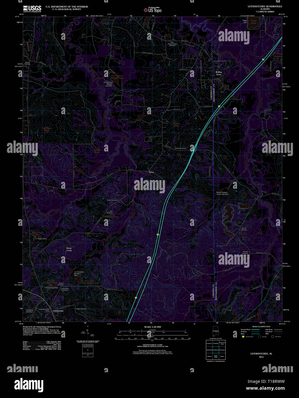 Map of letohatchee hi-res stock photography and images - Alamy