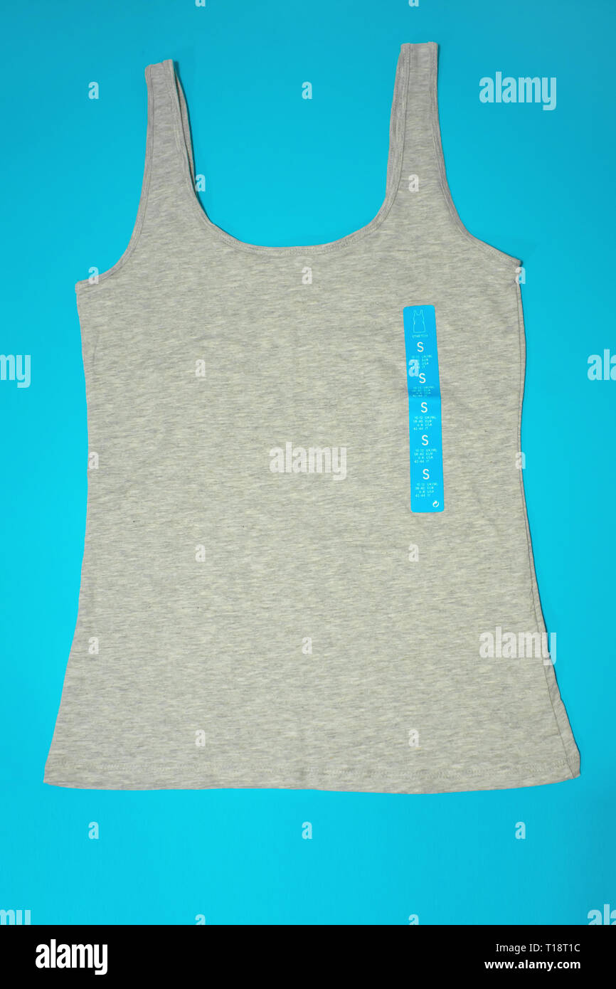 Grey gray tank top hi-res stock photography and images - Alamy