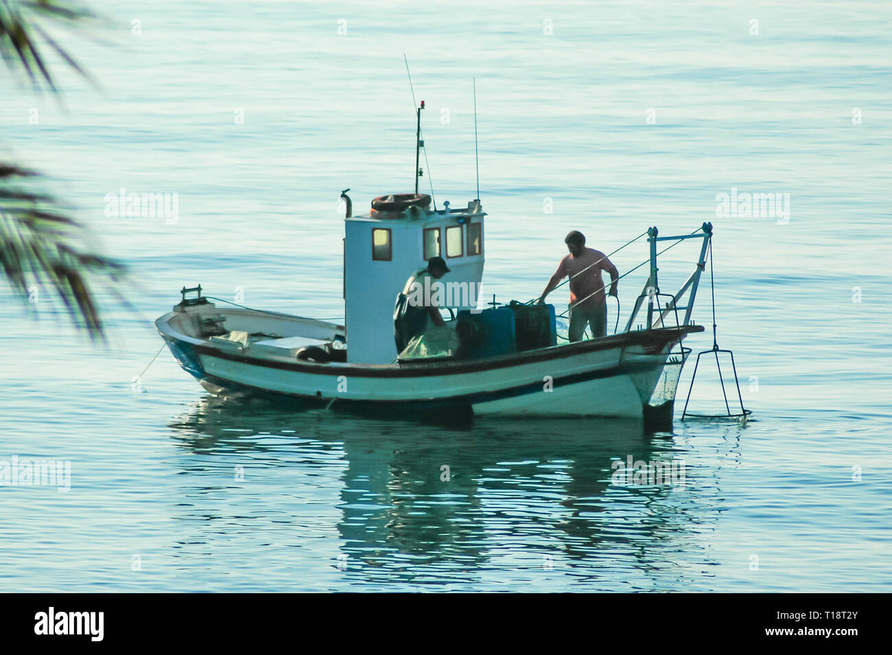 Traditional fishing boat in the Mediterranean sea Stock Photo - Alamy