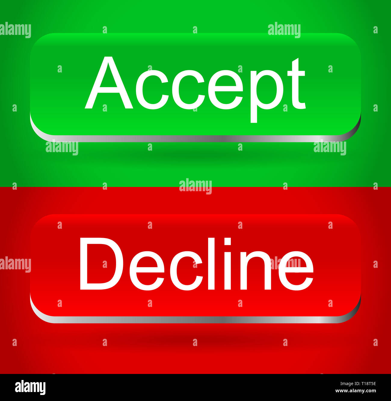 Stylish, modern accept, decline buttons Stock Photo - Alamy