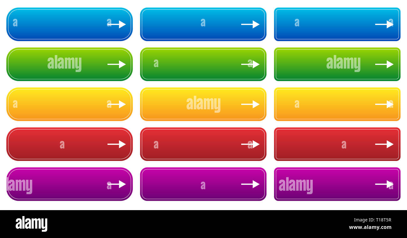 Web button templates with arrows and space for text Stock Photo - Alamy