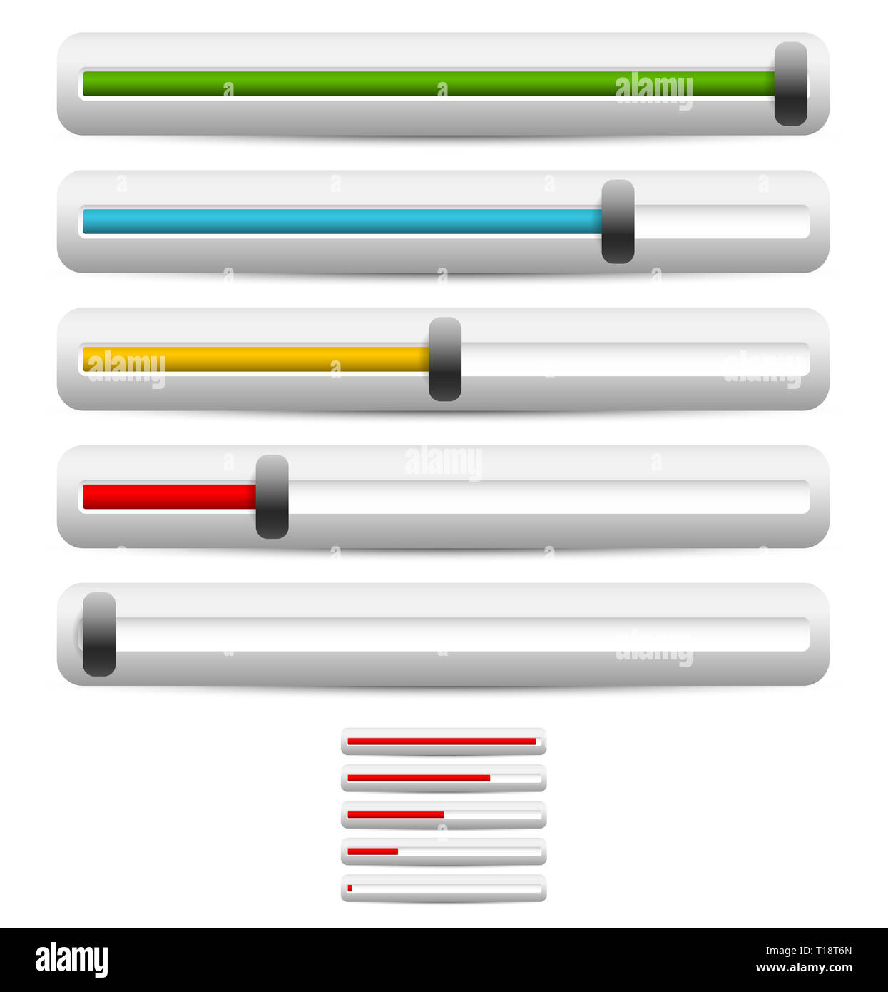 Horizontal sliders, adjusters, bars Stock Photo - Alamy