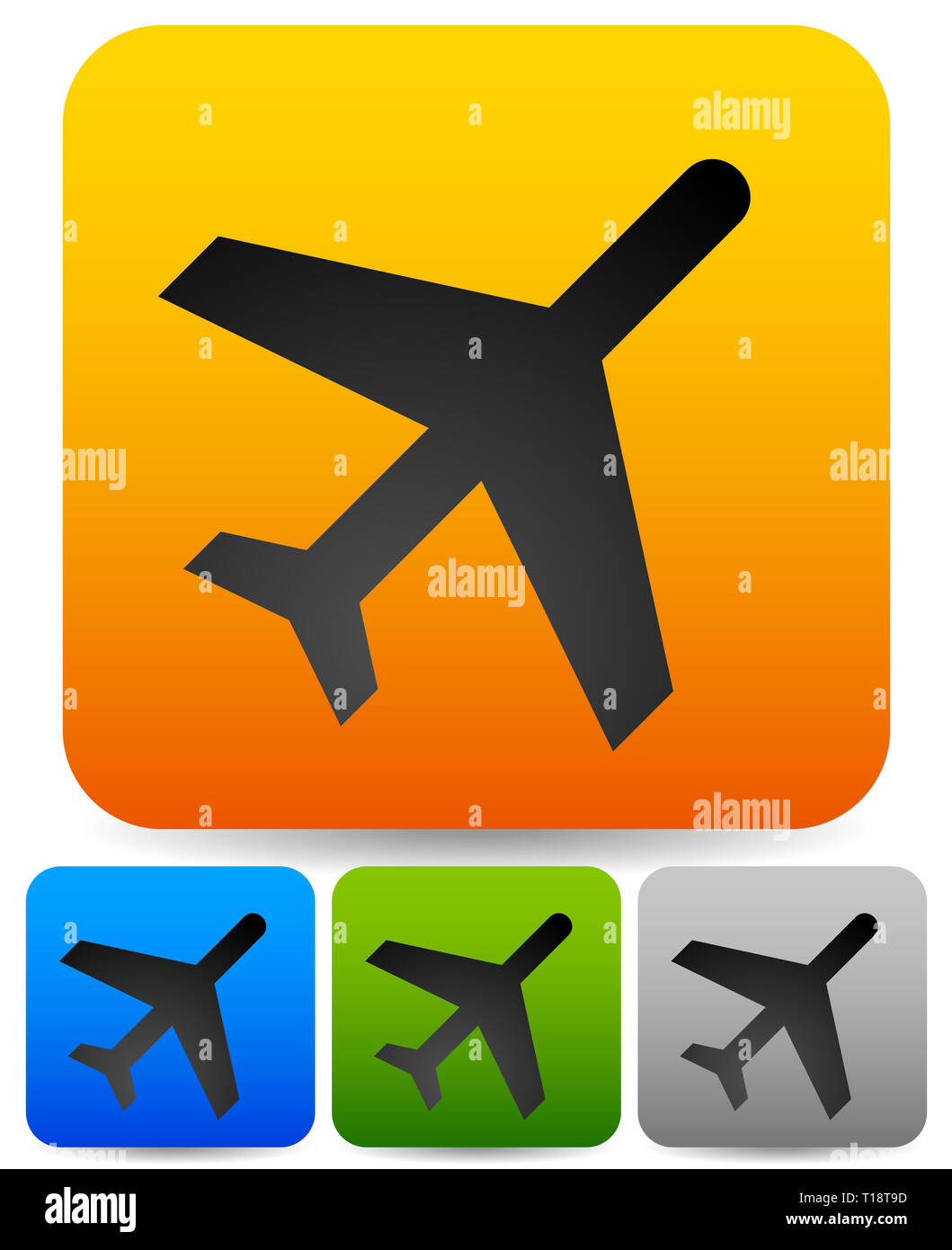 Simple plane, flight icons Stock Photo - Alamy