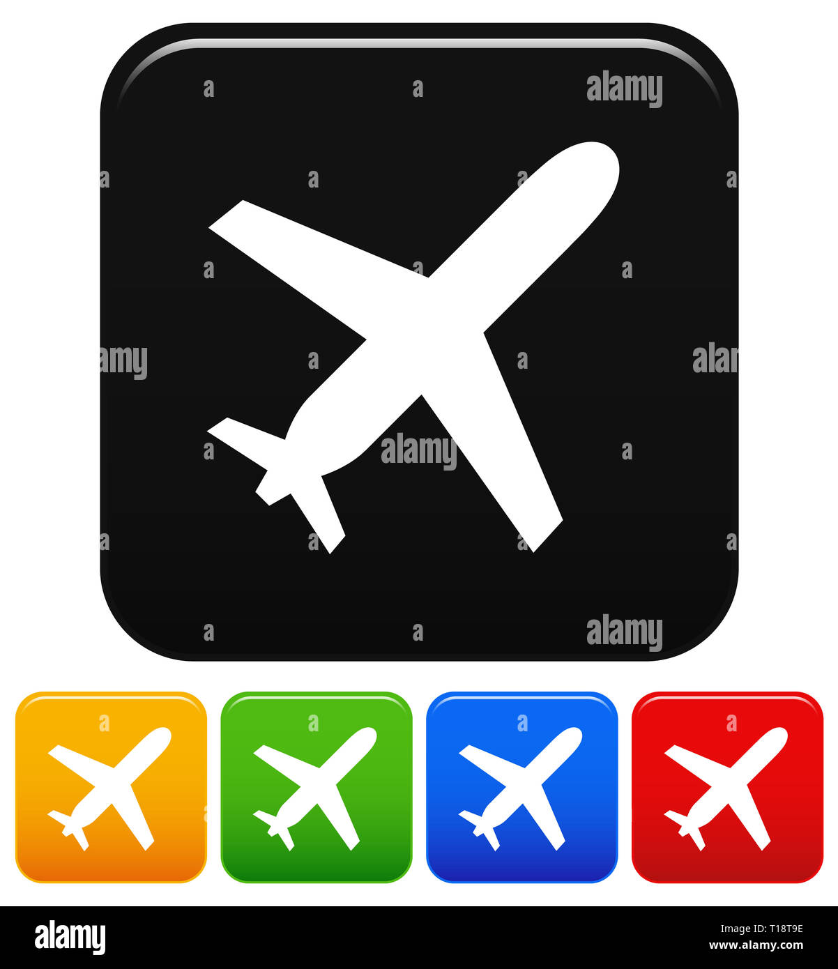 Vector illustration of aircraft icons. Airplane, aeroplane symbol with ...