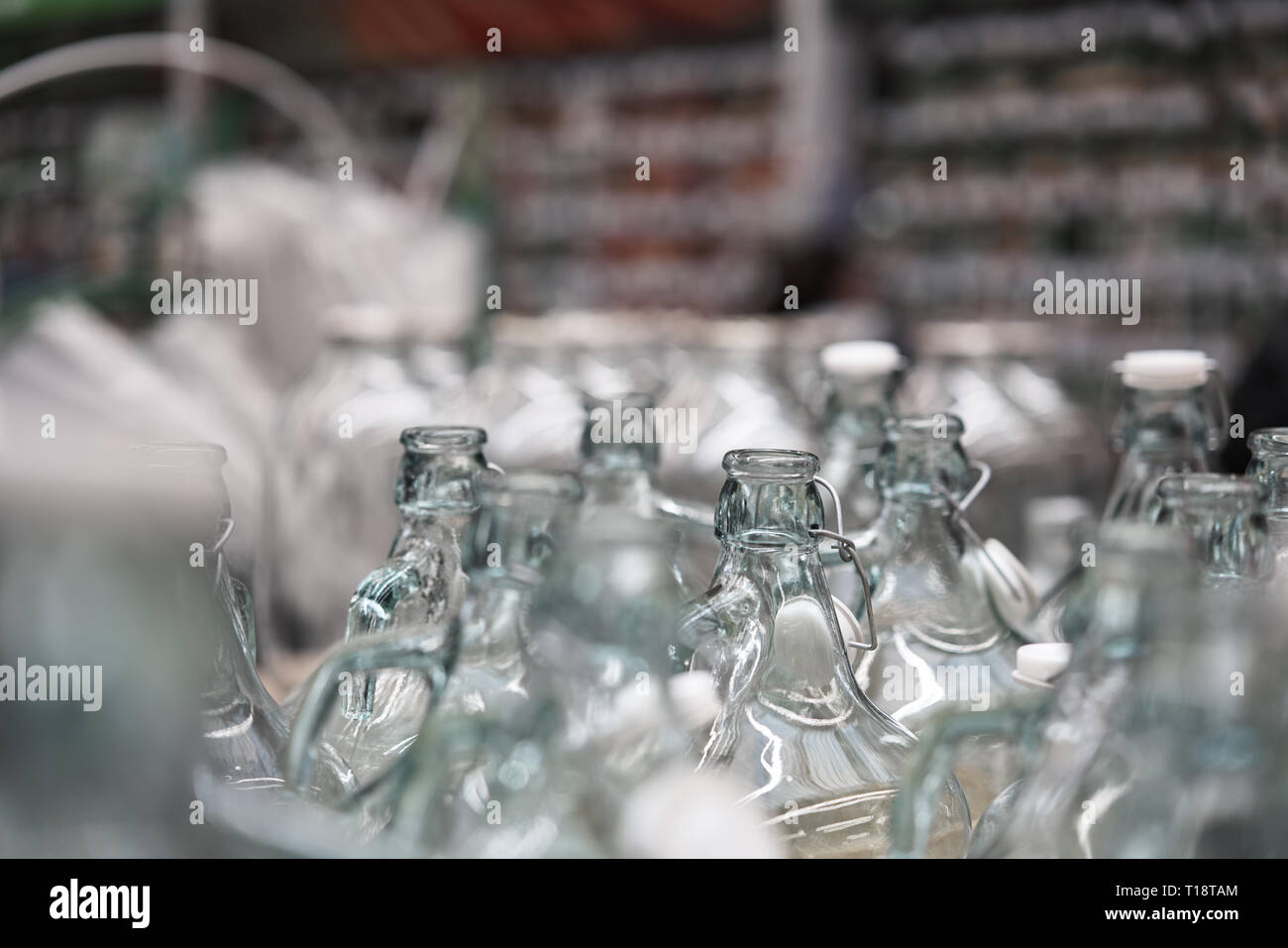 glass containers in the store Stock Photo - Alamy
