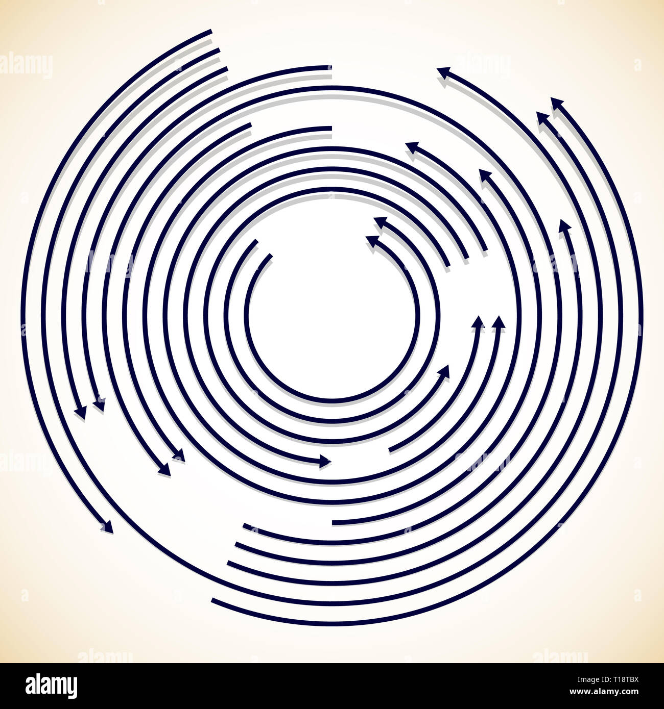 Concentric circulating, rotating arrows, circle arrows. Vector Stock ...