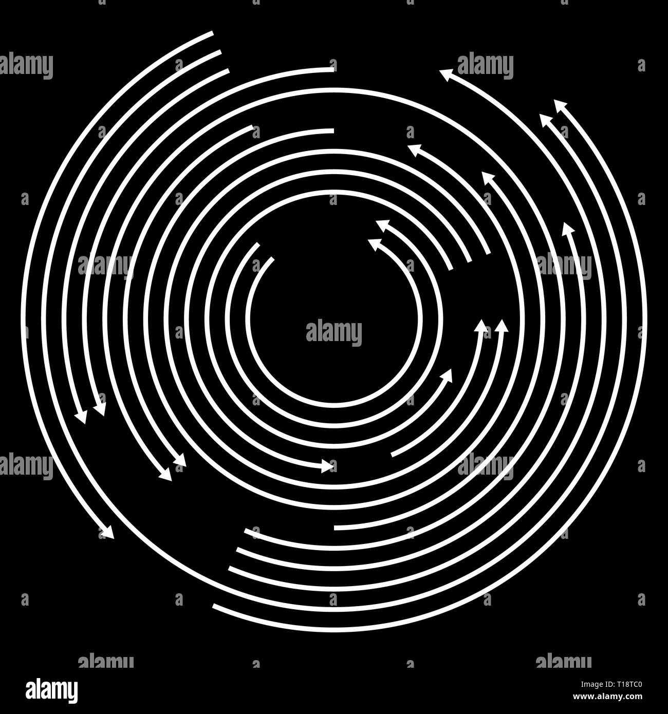 Concentric circulating, rotating arrows, circle arrows. Vector Stock ...