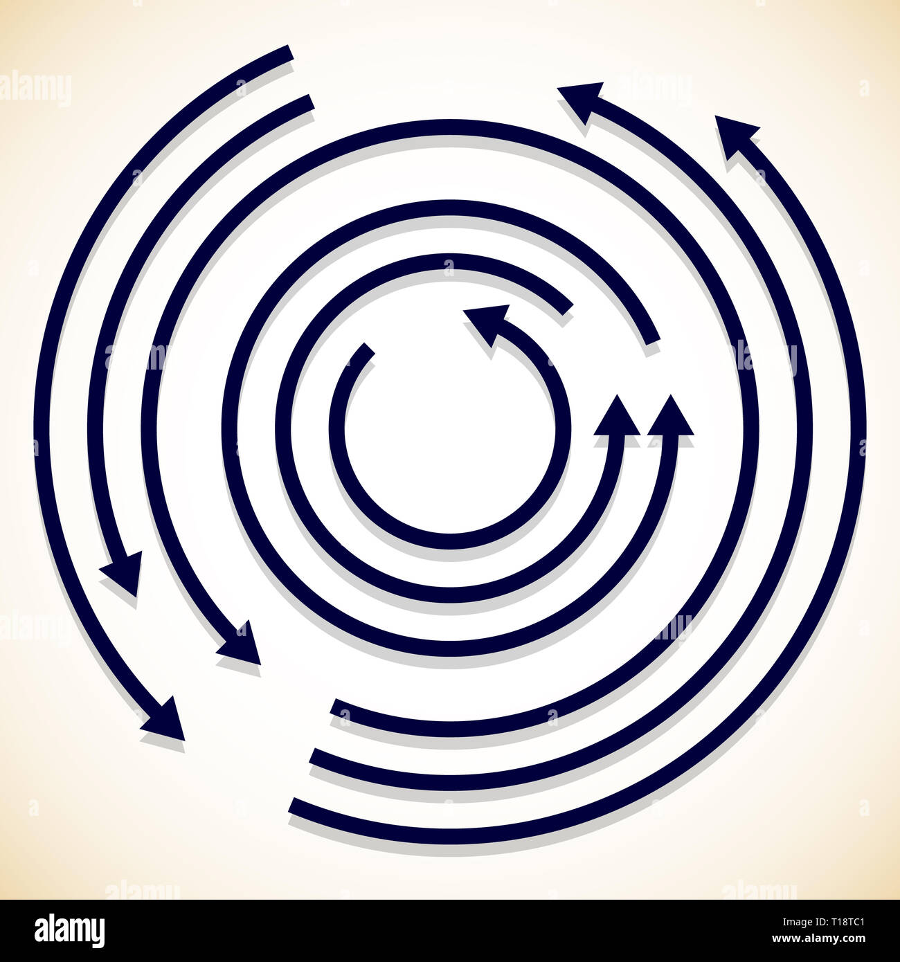 Concentric circulating, rotating arrows, circle arrows. Vector Stock ...
