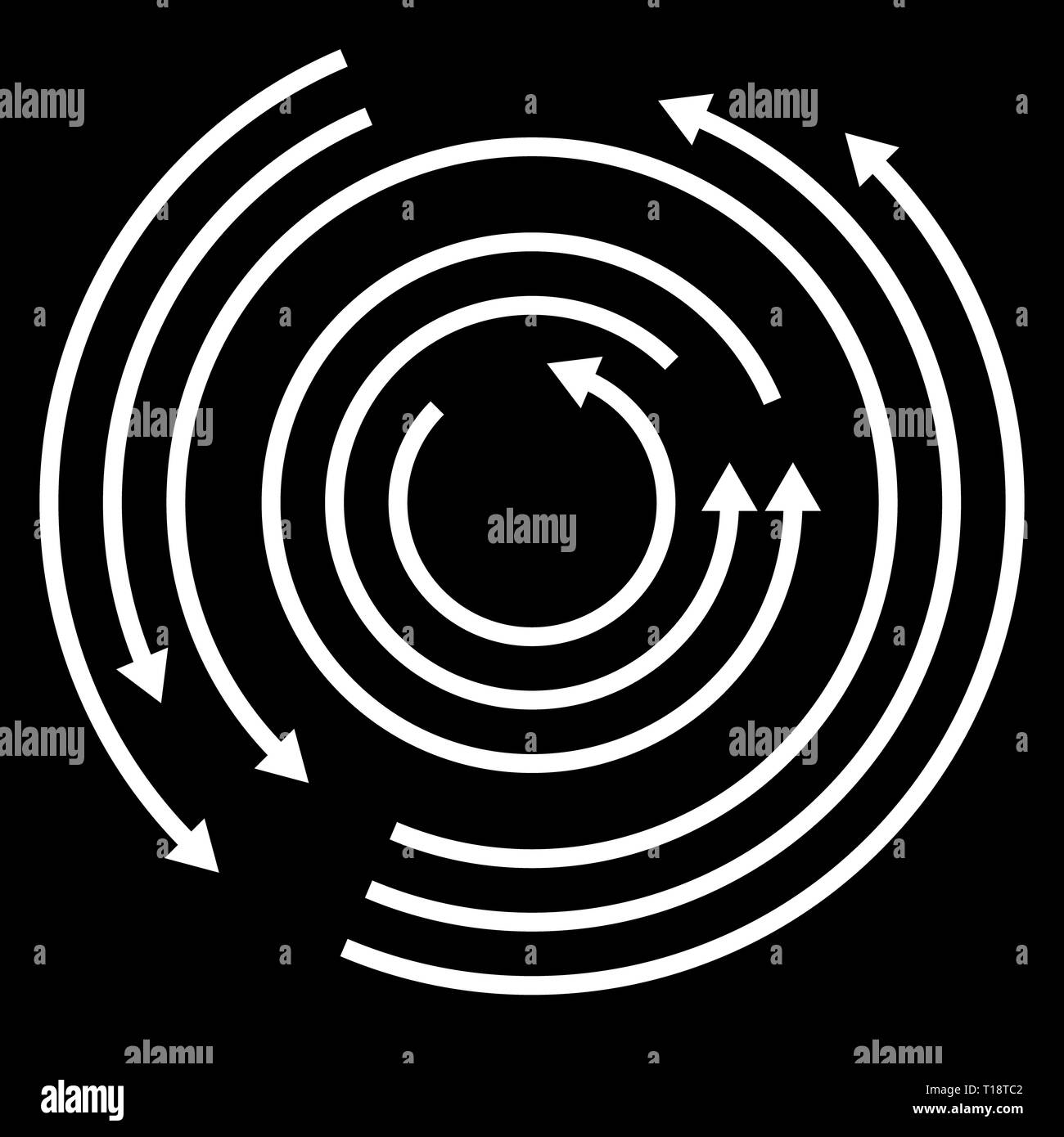 Concentric circulating, rotating arrows, circle arrows. Vector Stock ...