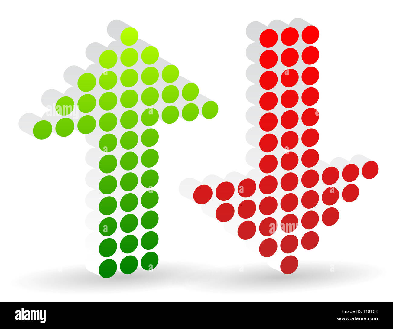 3d Dotted up and down arrows. vector Stock Photo - Alamy
