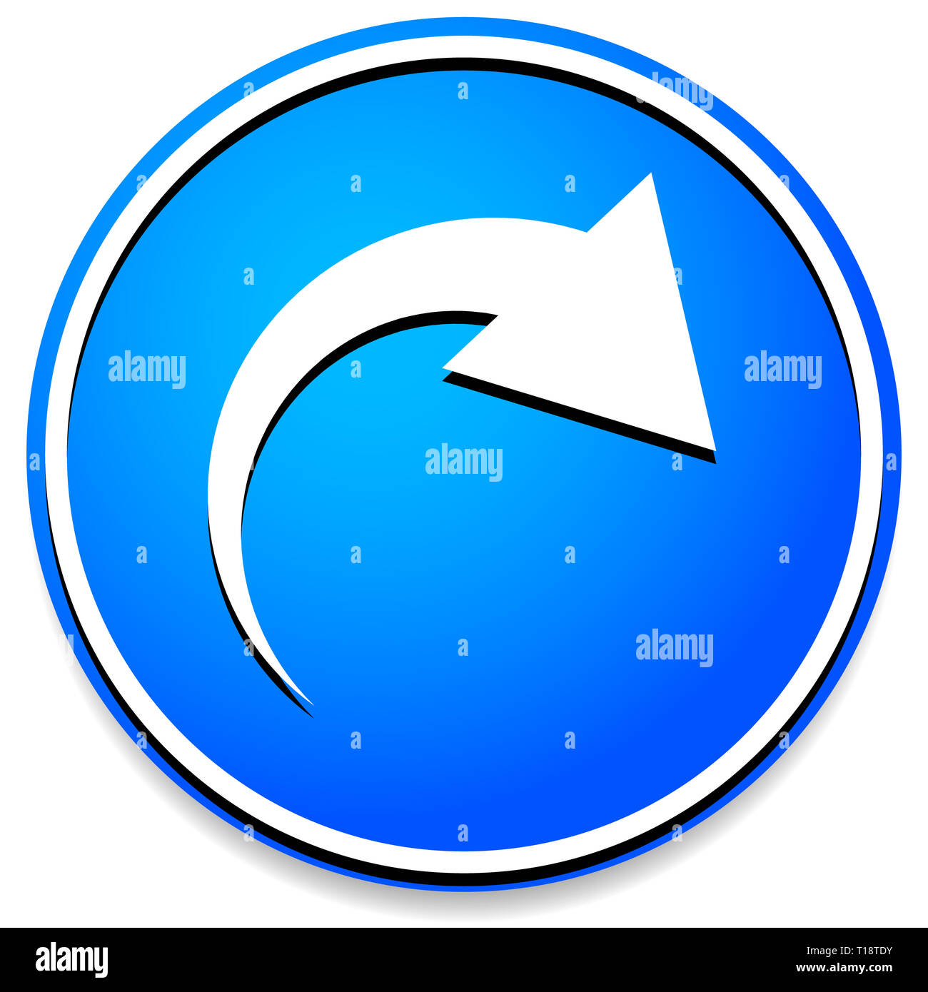 Eps 10 Vector Illustration of an Icon w/ Curved Arrow. Jump, Skip ...