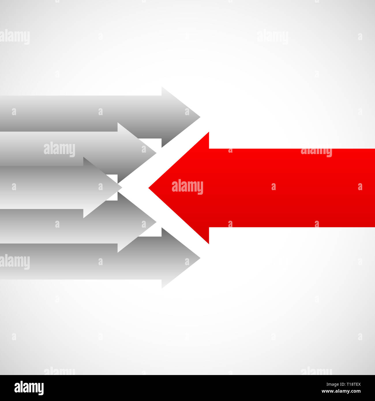 Arrows in opposite directions against each other. Opposition ...