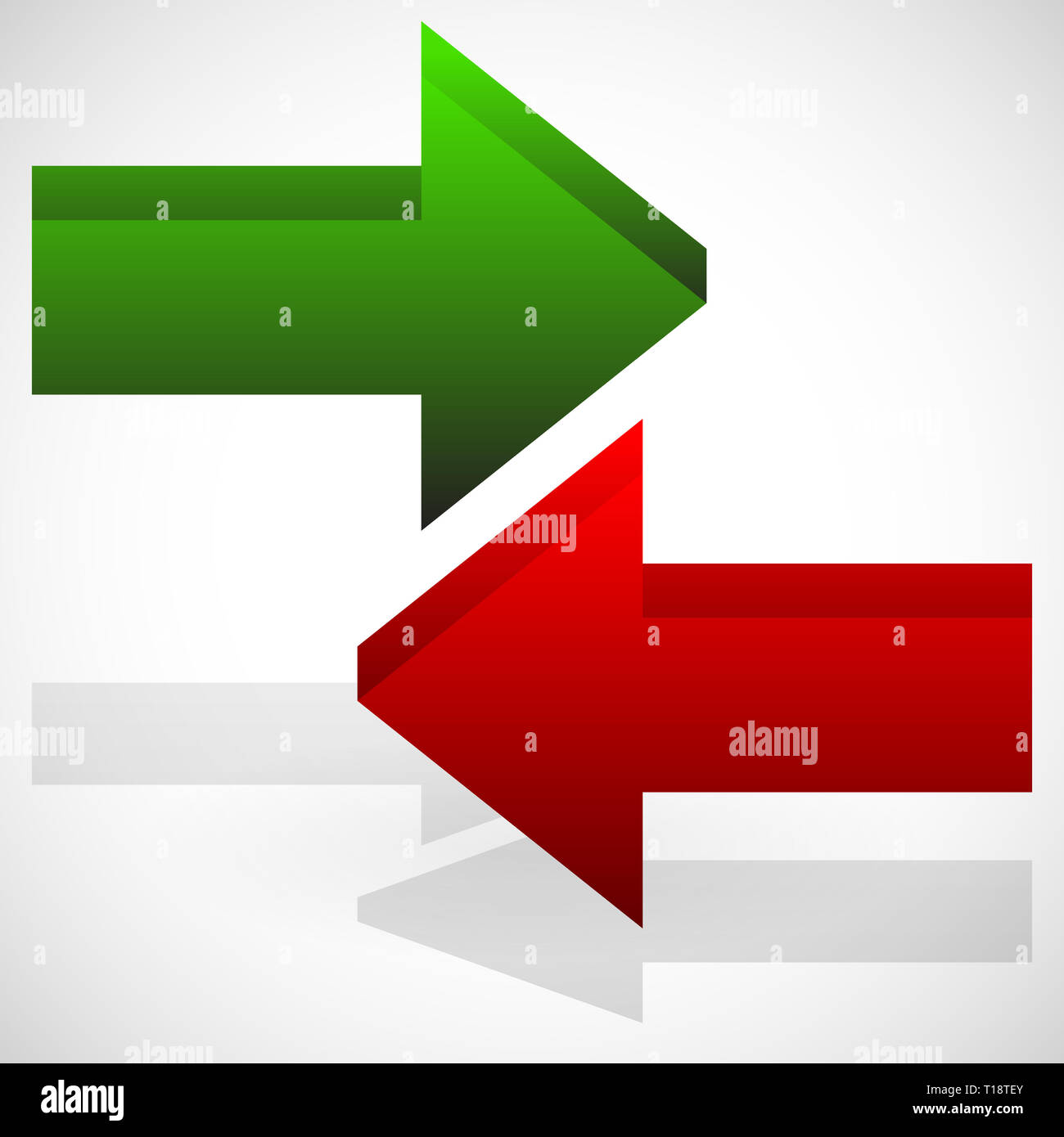 Arrows in opposite directions Stock Photo - Alamy