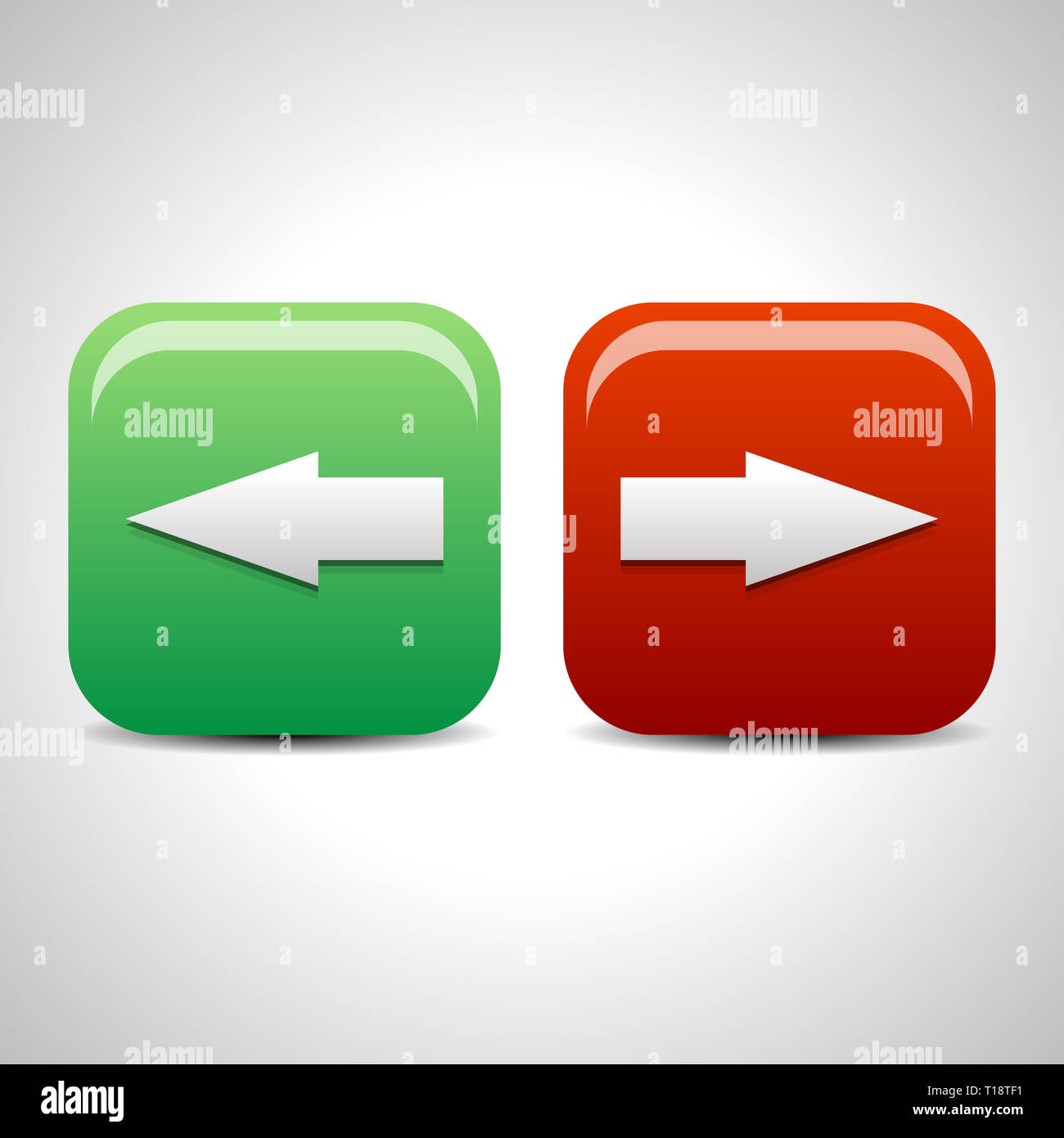 Left and right arrow icons, buttons. Vector Stock Photo - Alamy