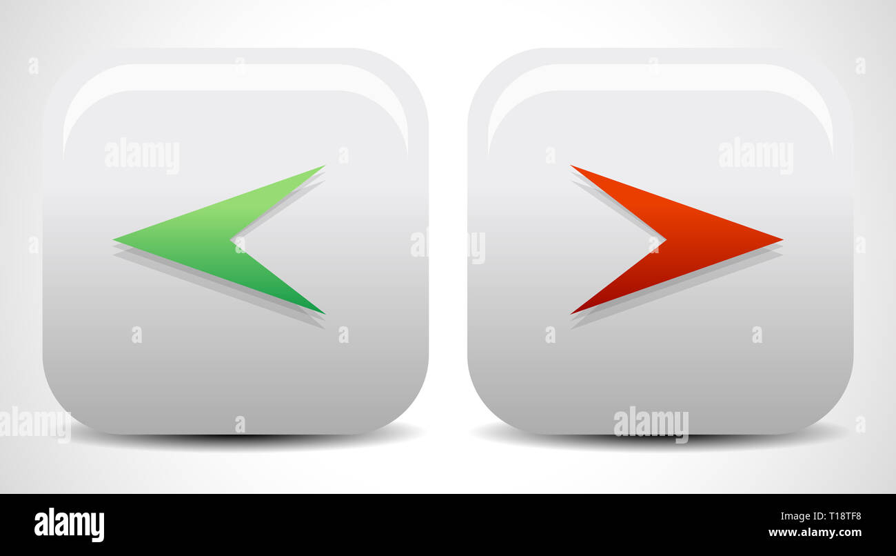 Left and right arrow icons, buttons. Vector Stock Photo - Alamy
