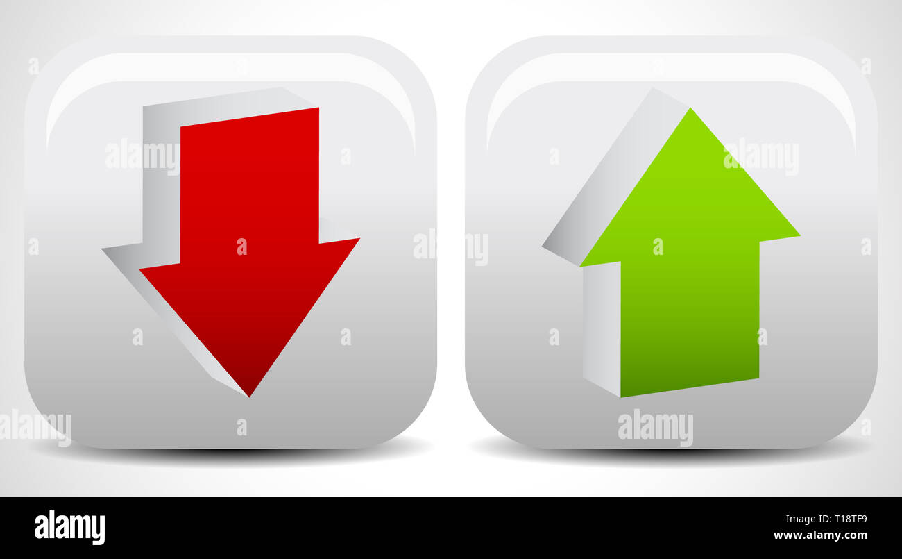 Up and down arrows in green and red, editable vector Stock Photo - Alamy
