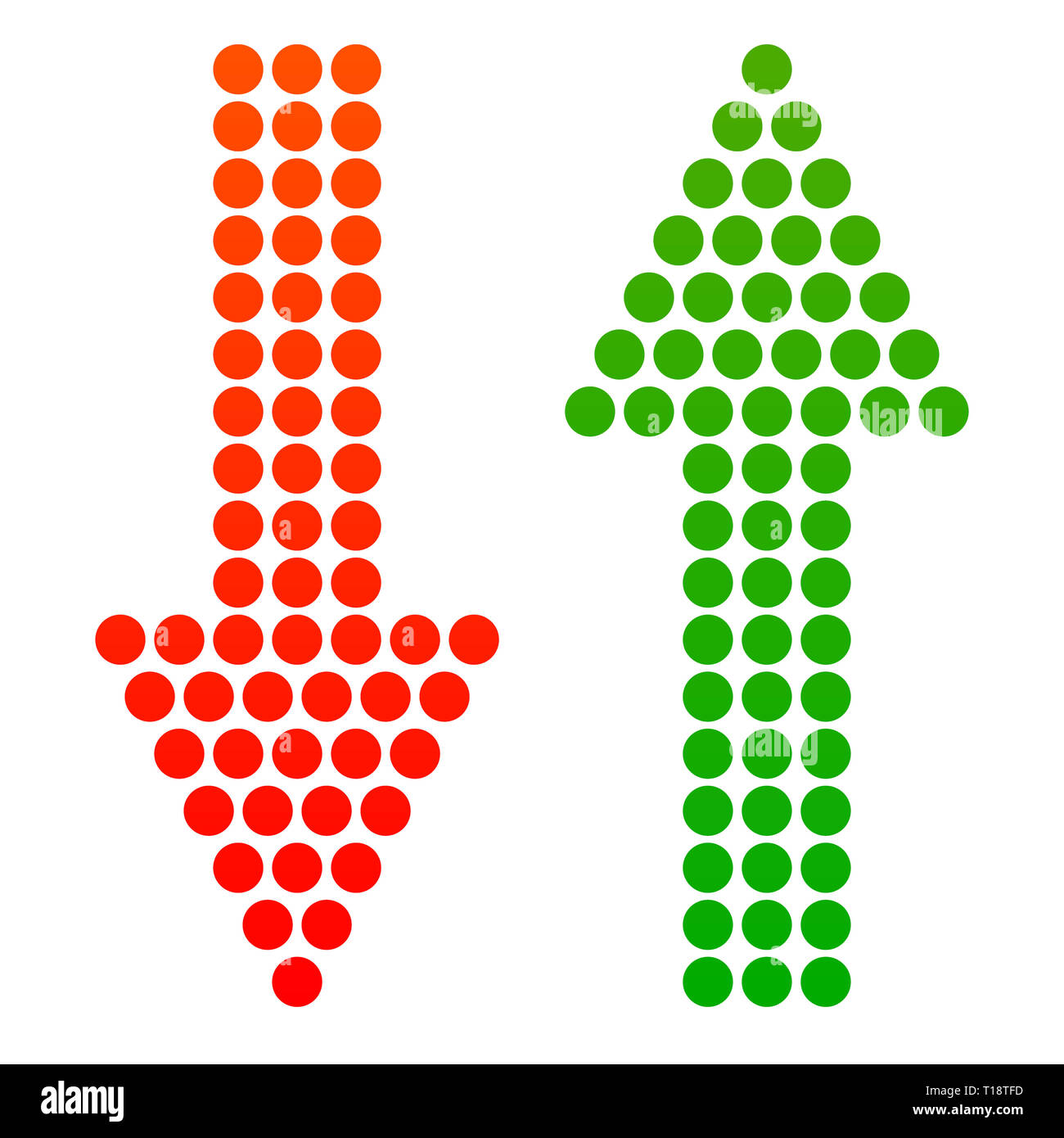 Arrows sign success failure Cut Out Stock Images & Pictures - Alamy