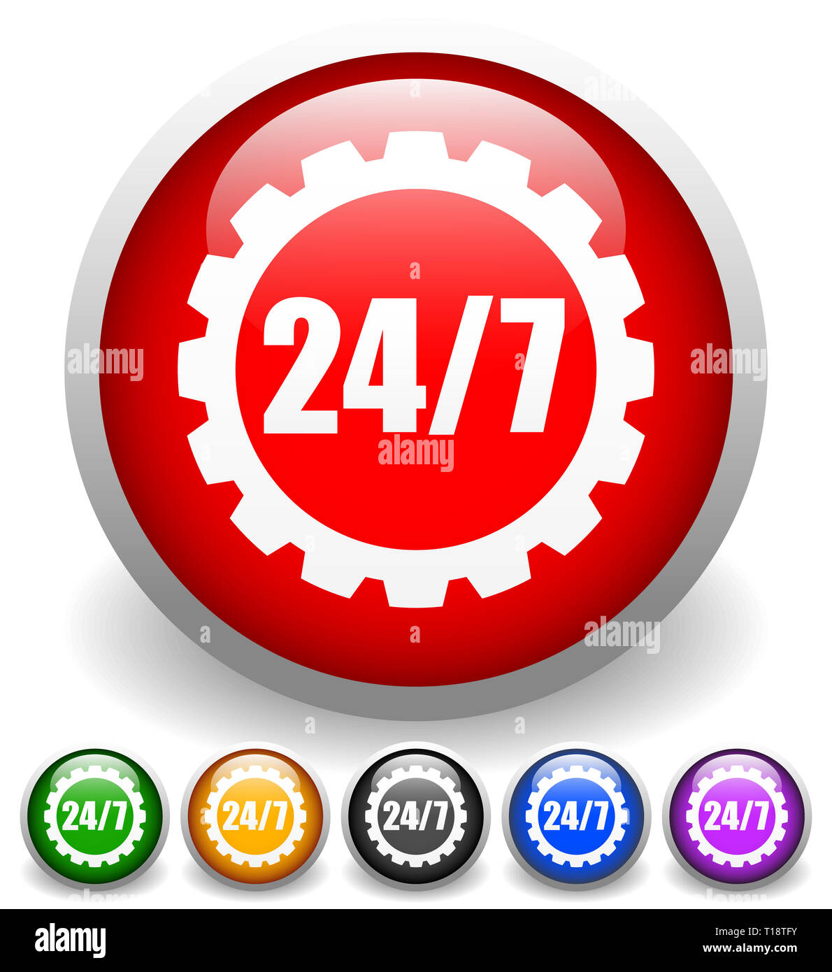 24/7 badge for repair or manufacturing concepts Stock Photo - Alamy