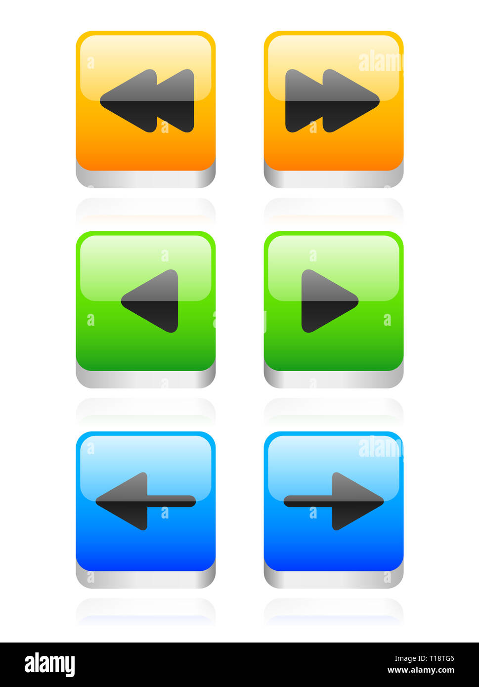 Arrow button set Stock Photo - Alamy