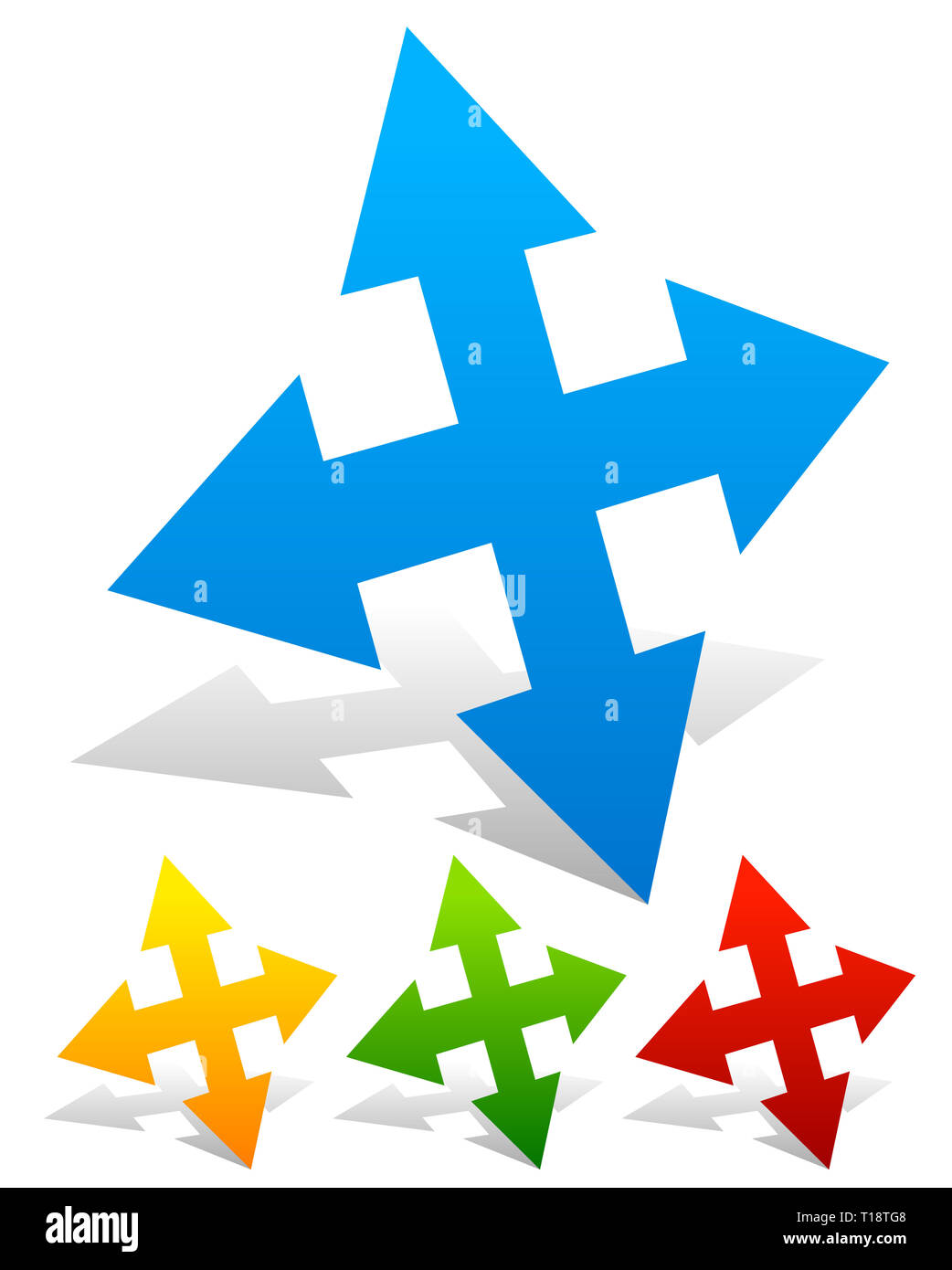 Arrow pointing to all direction Stock Photo - Alamy