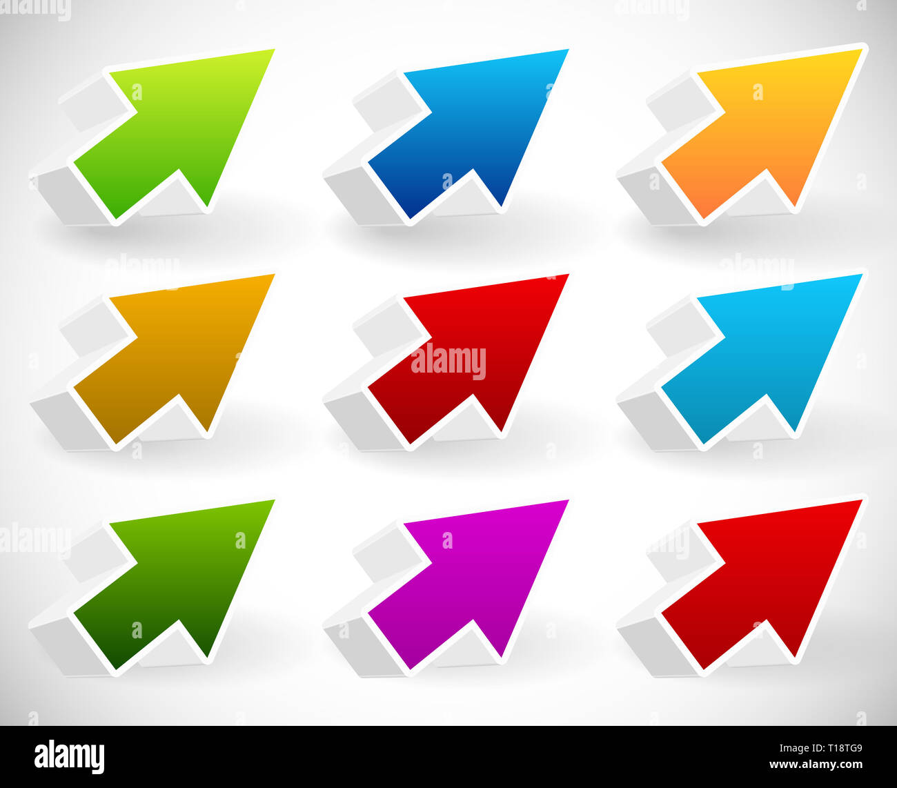 Colorful 3d arrow set Stock Photo - Alamy