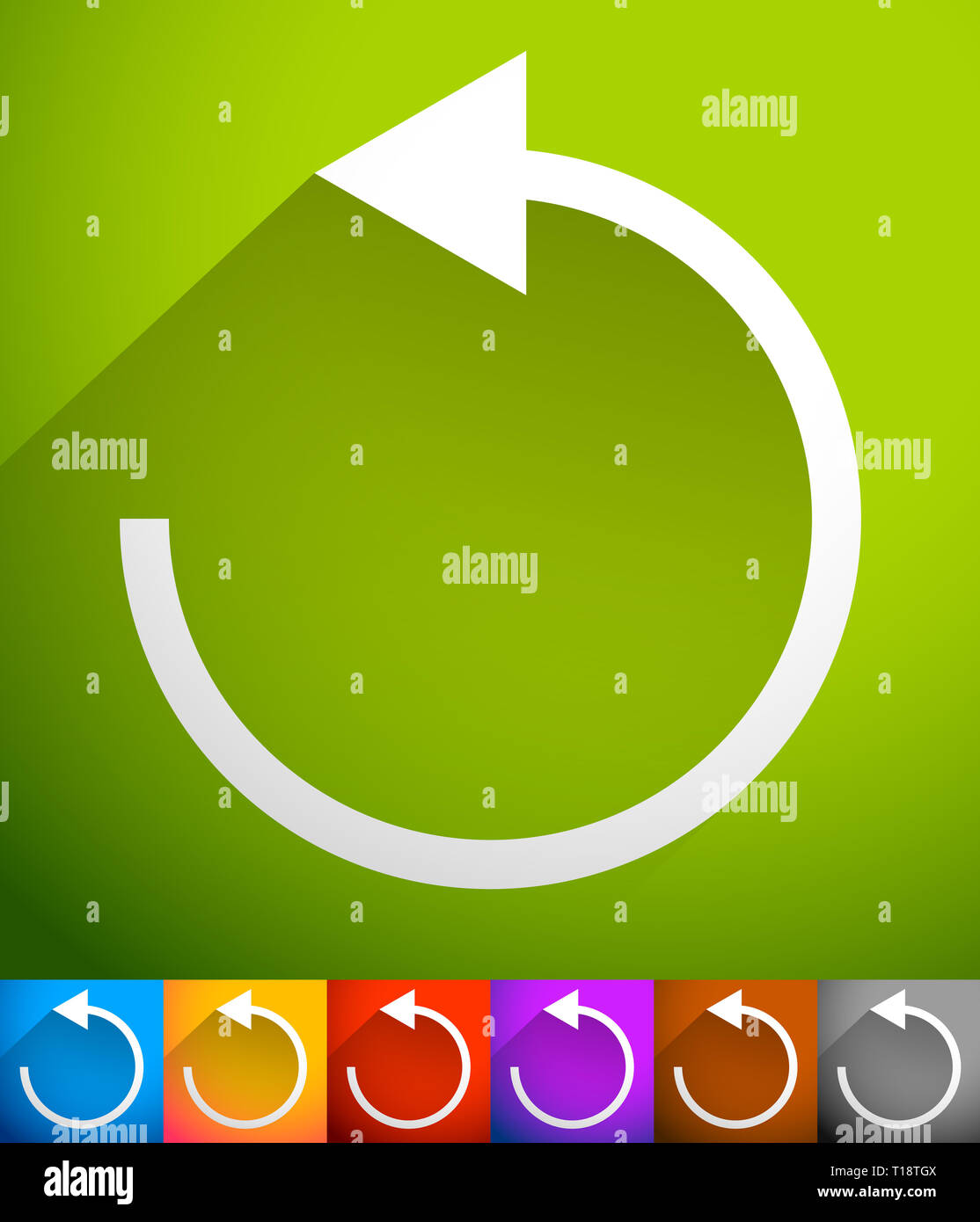 Arrow following a circle path, rotating circular arrow leftwards Stock ...