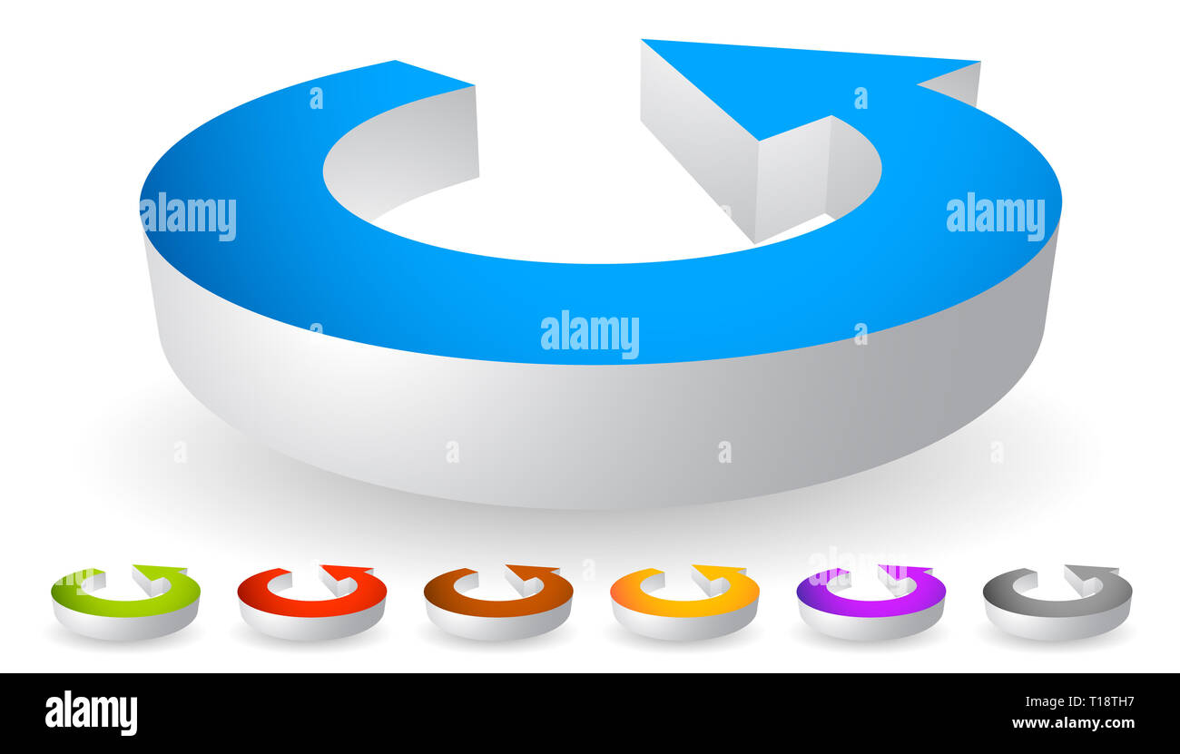Arrow following a circle path, rotating circular arrow leftwards Stock ...