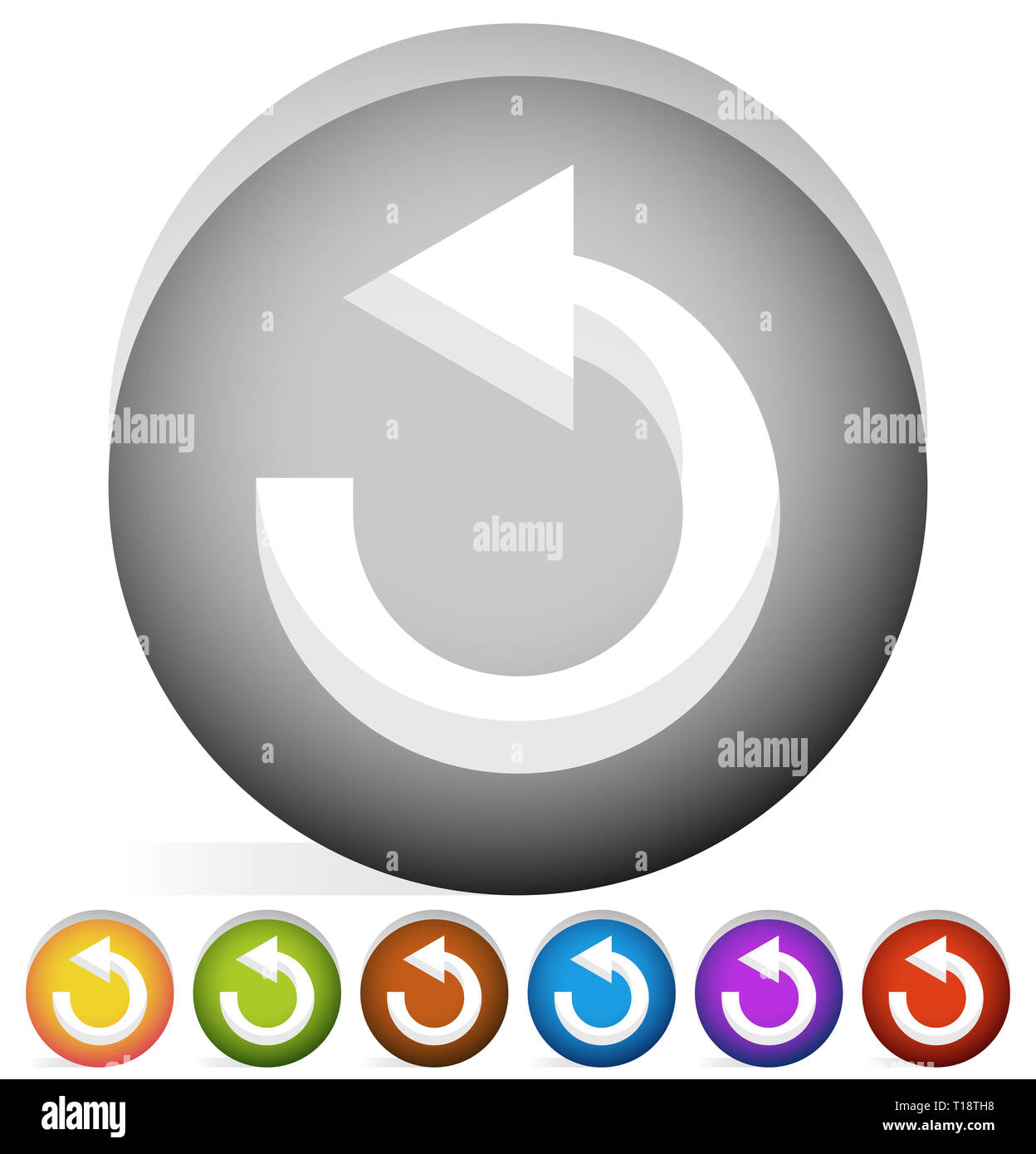 Arrow following a circle path, rotating circular arrow leftwards Stock ...