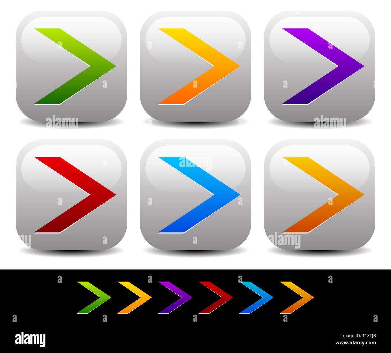 Vector illustration of colorful sharp arrowheads pointing right Stock ...