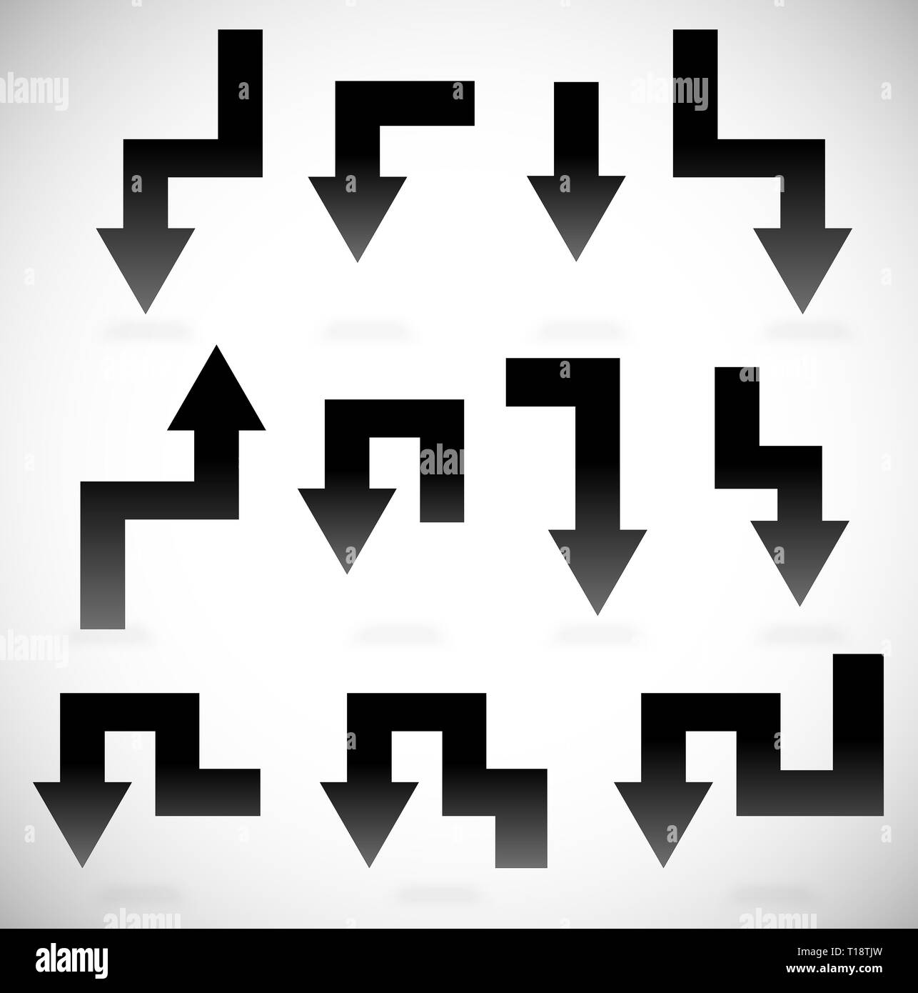 Arrow set. Track, route, path, directions Stock Photo - Alamy