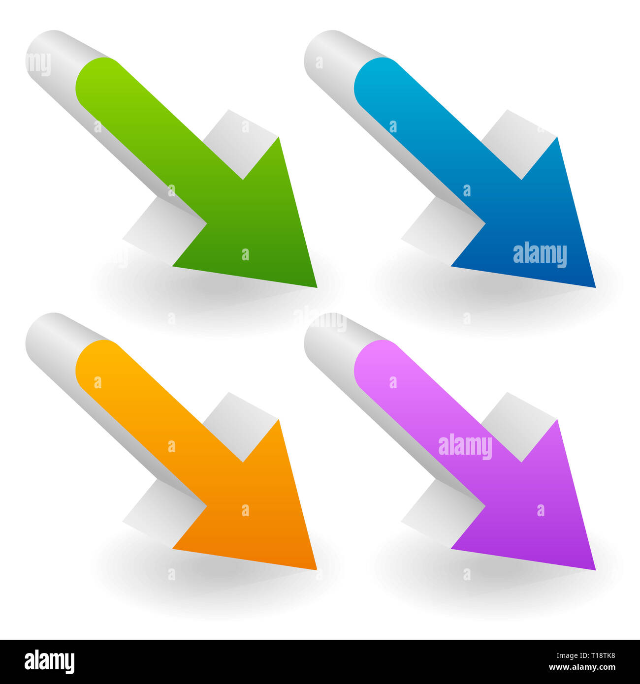 3d arrows pointing to a spot Stock Photo - Alamy