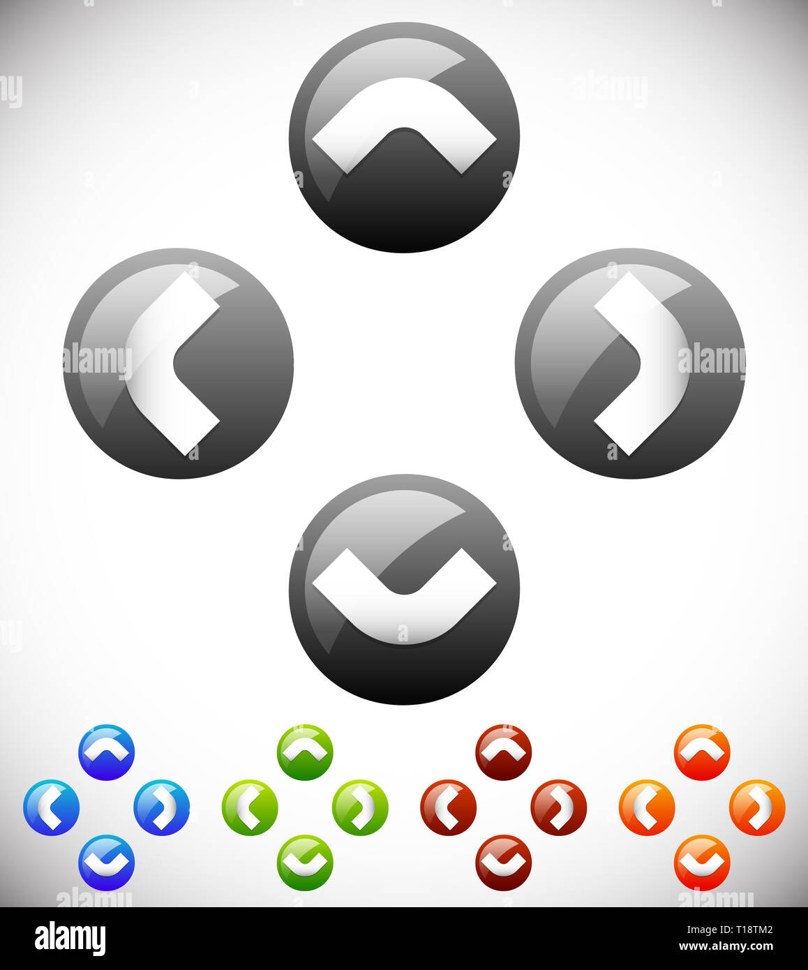 Four way arrow, button with arrows. Vector Illustration Stock Photo - Alamy