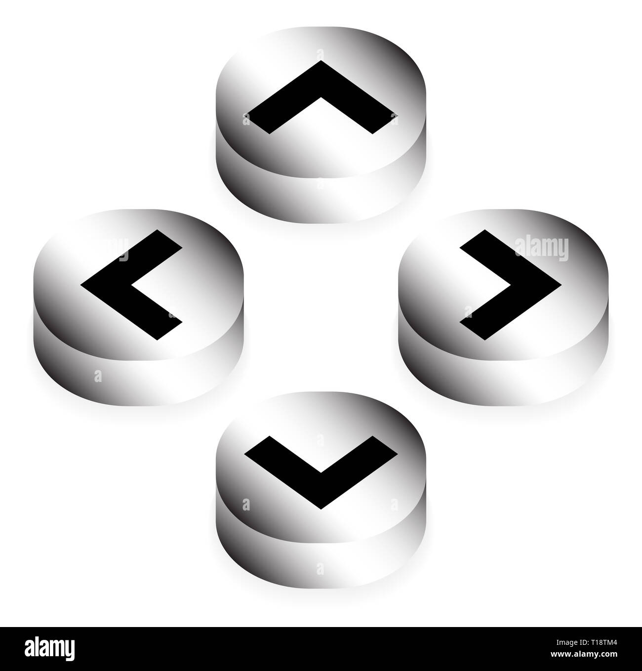 Four way arrow, button with arrows. Vector Illustration Stock Photo - Alamy