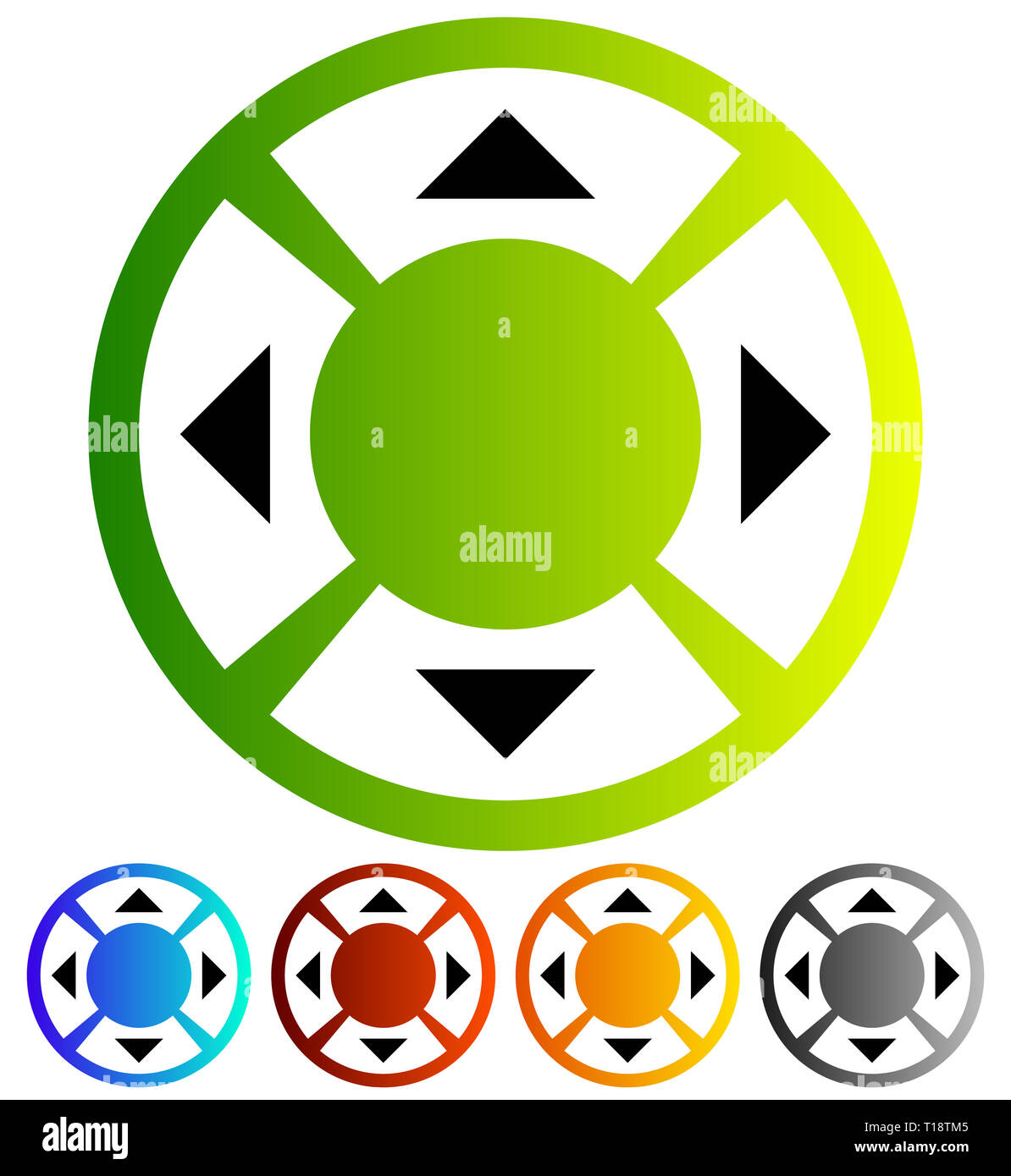 Four way arrow, button with arrows. Vector Illustration Stock Photo - Alamy