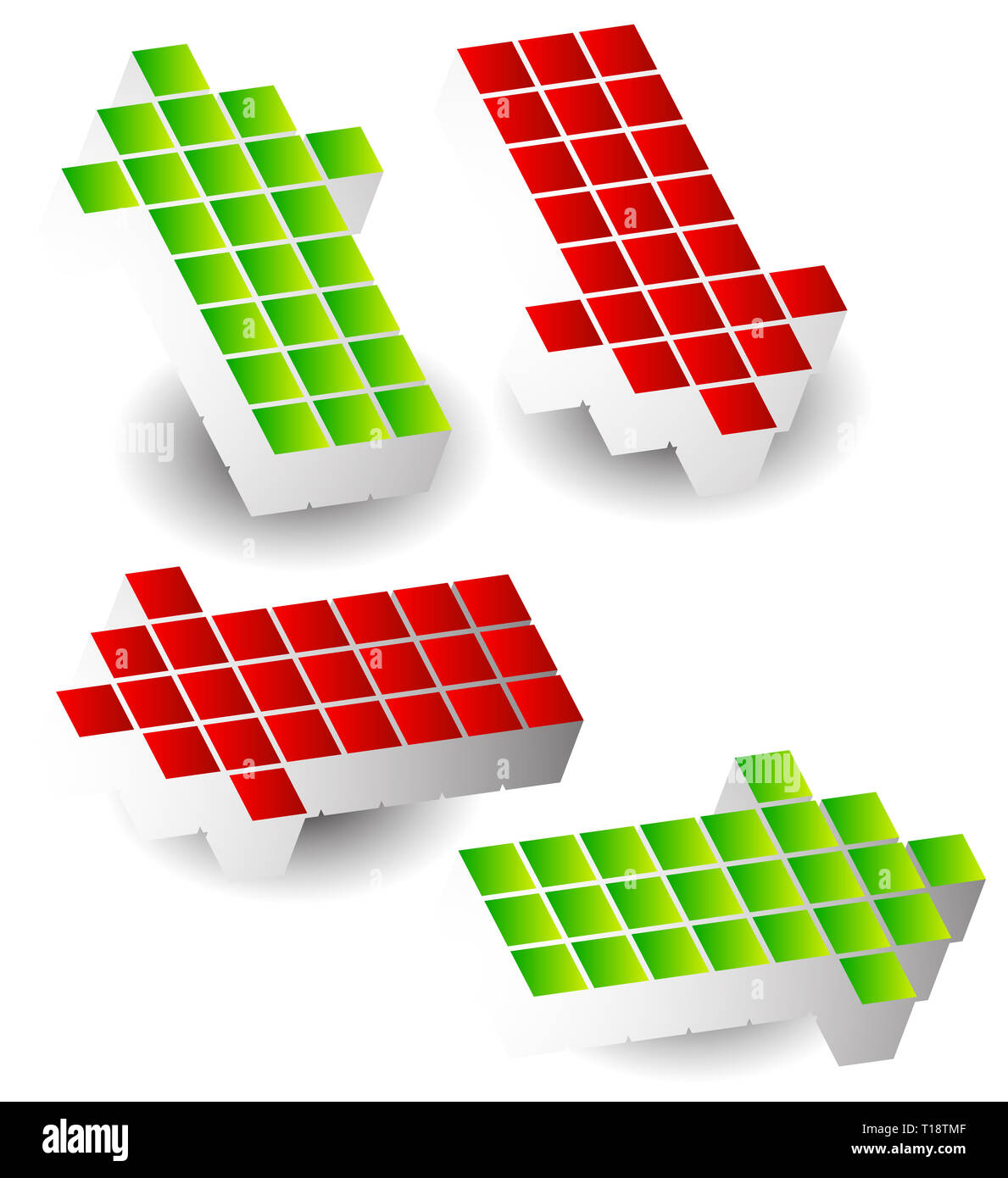 Arrows down blocks hi-res stock photography and images - Alamy