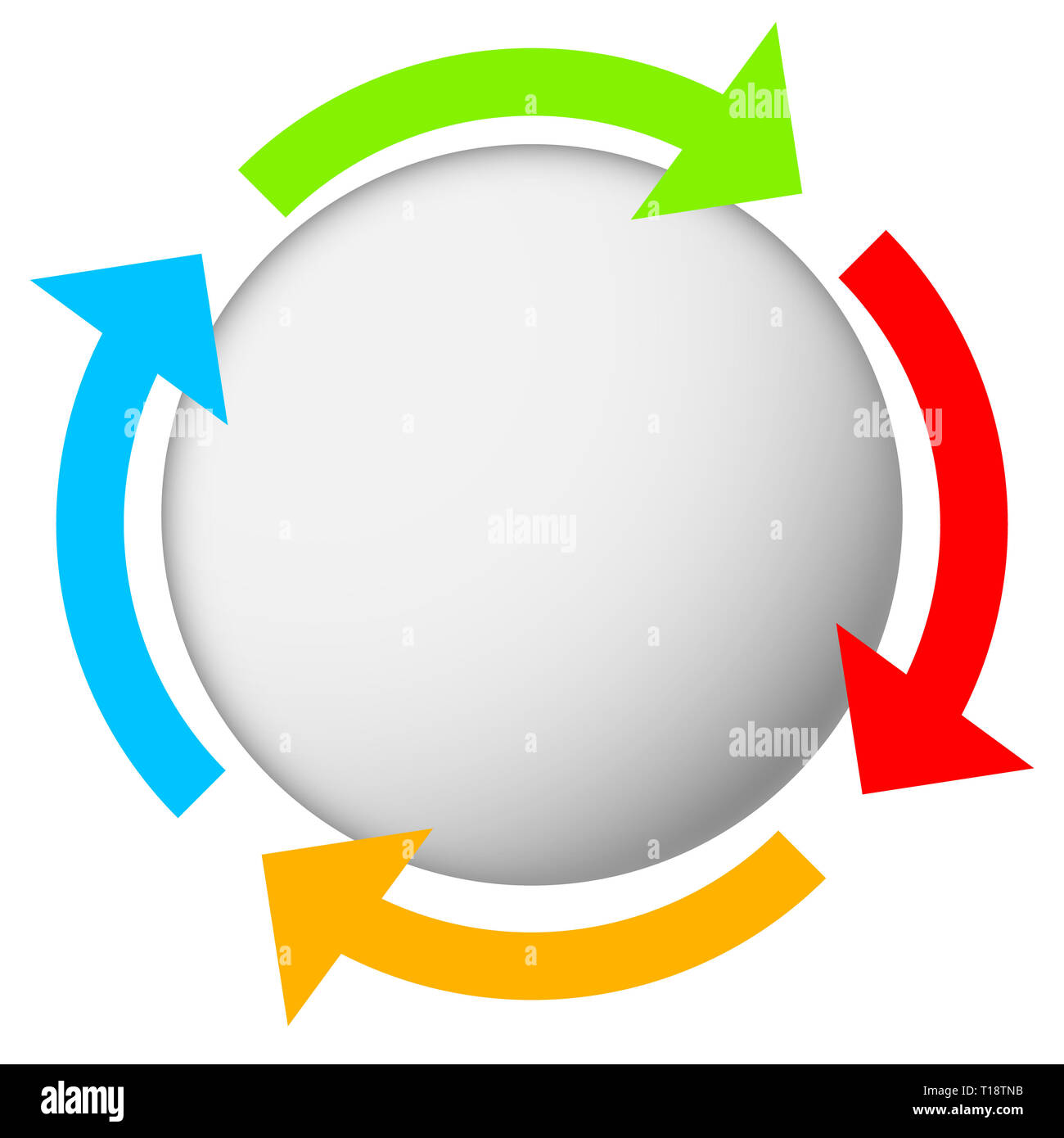 Circular arrows with blank plate. Process, strategy vector Stock Photo ...